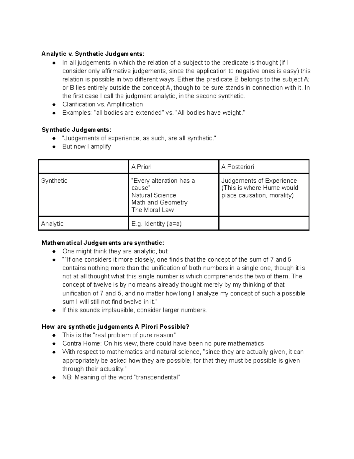 Phil 168 analytic v synthetic judgements - Analytic v. Synthetic ...