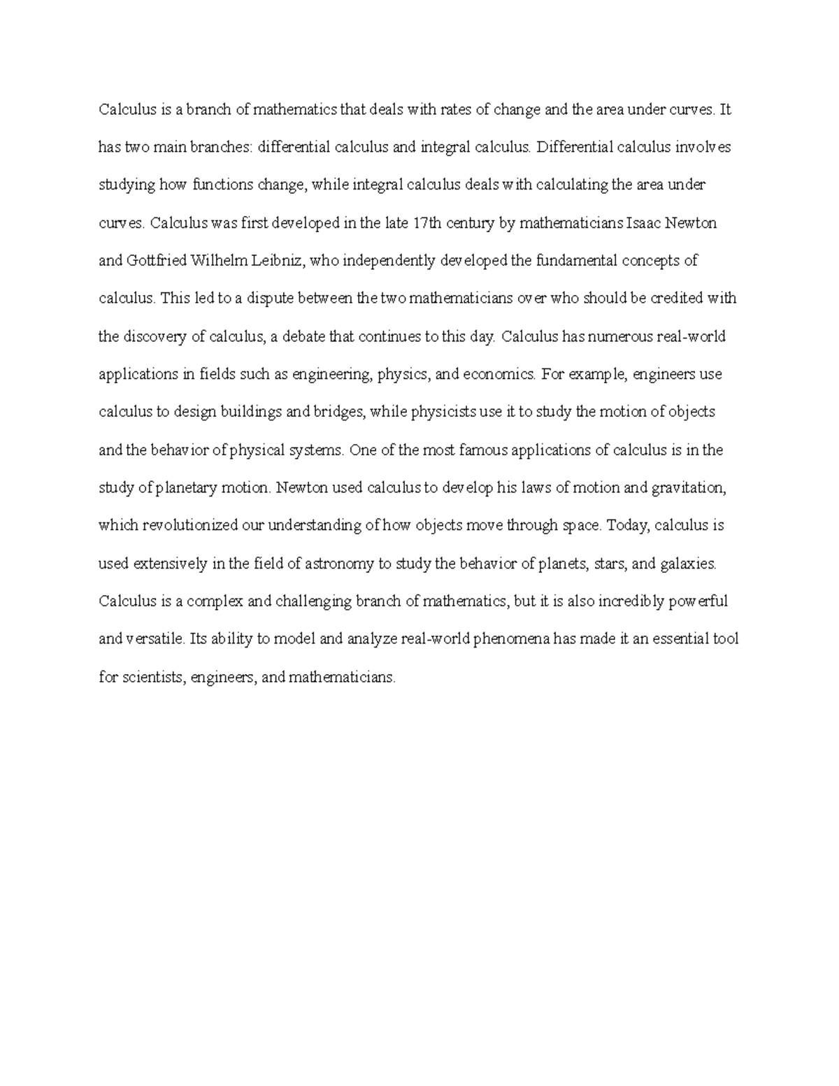 Calculus - It has two main branches: differential calculus and integral ...