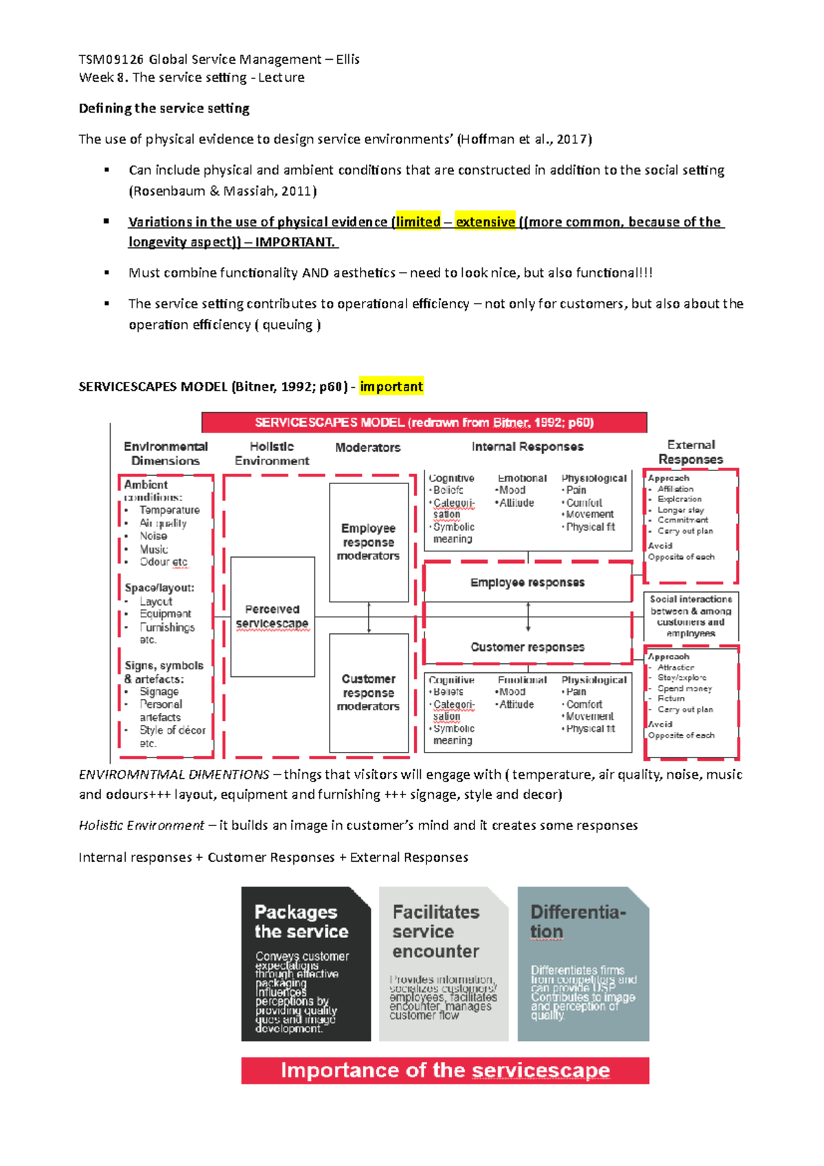 Week 8 - Service Setting - TSM09126 Global Service Management – Ellis ...