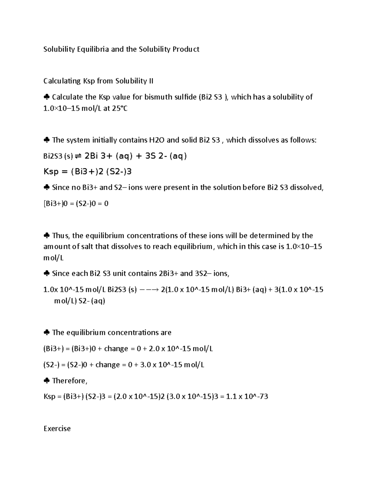 116 - practice - Solubility Equilibria and the Solubility Product ...
