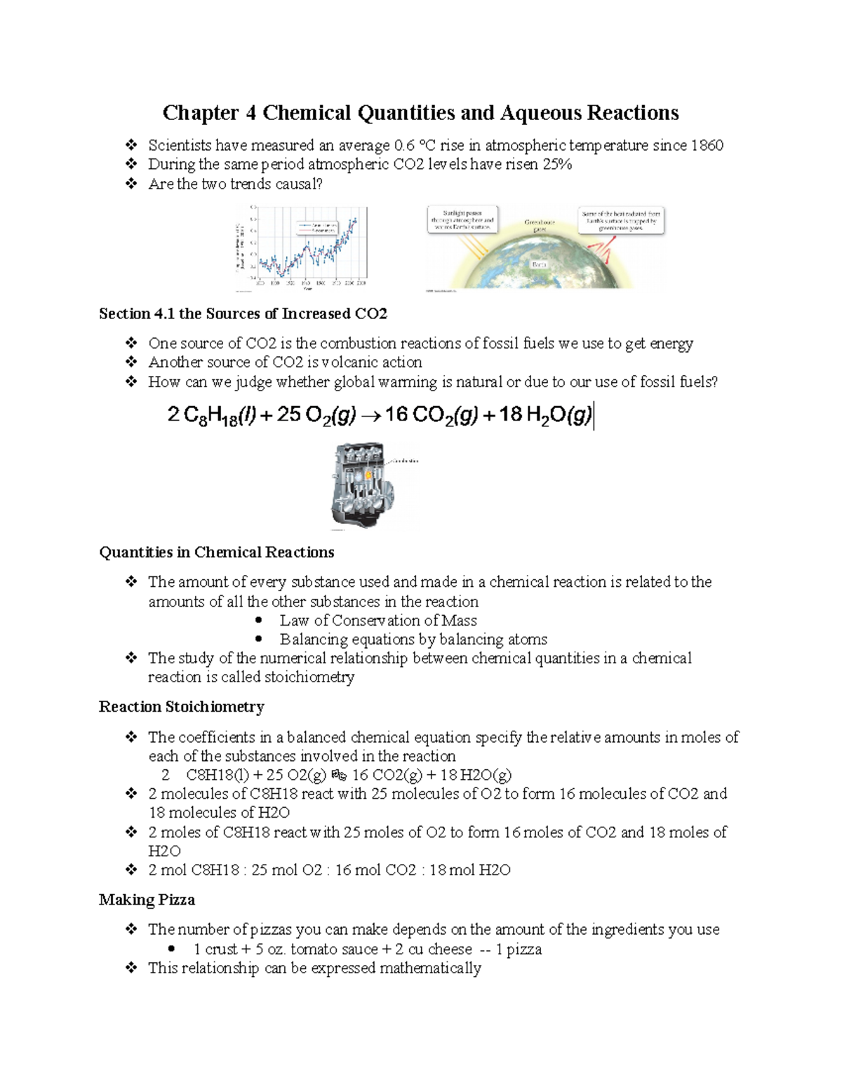 A molecular approach - Chapter 4 Summary Chemical Quantities and ...