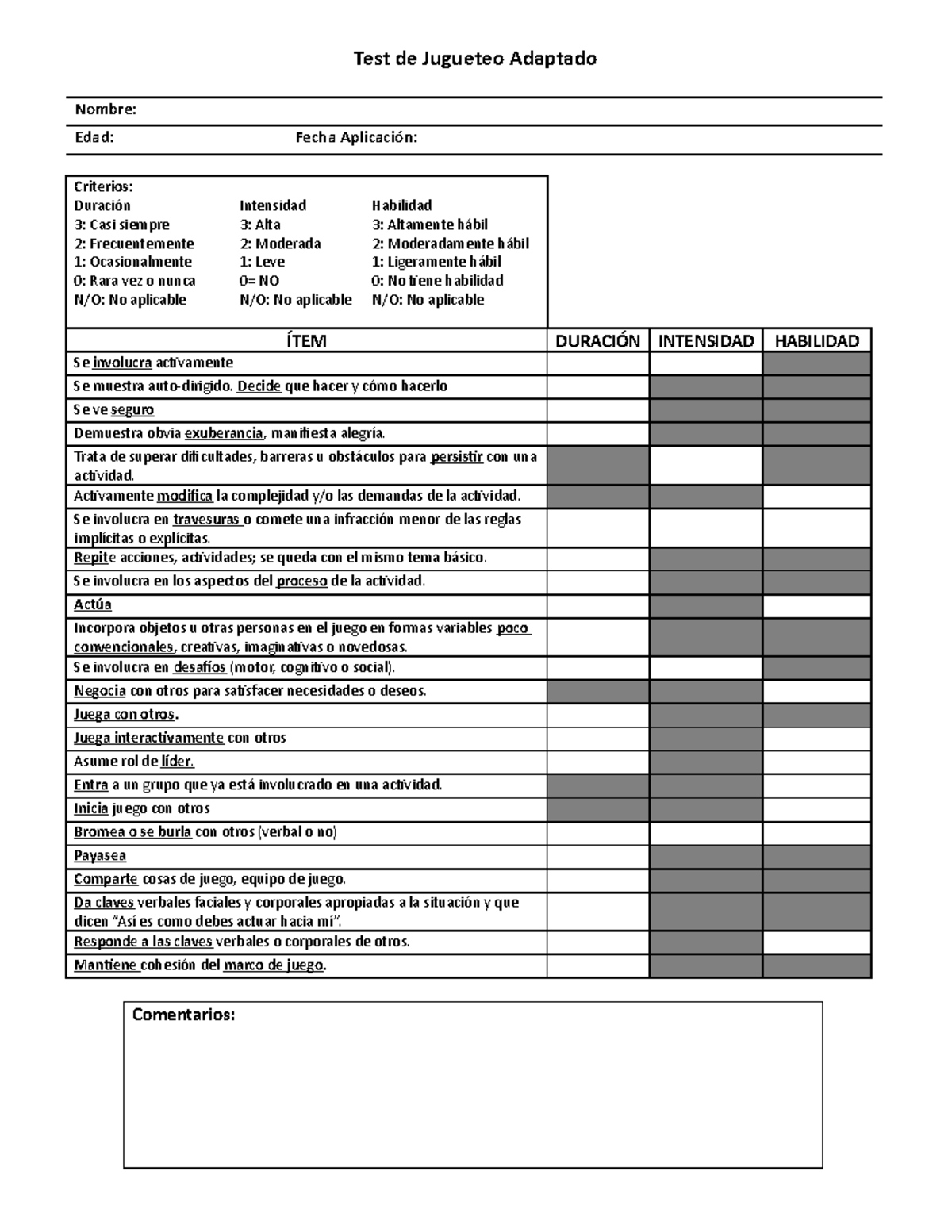 Test de Jugueteo Bundy - dsdfg sdrf - Test de Jugueteo Adaptado Nombre ...