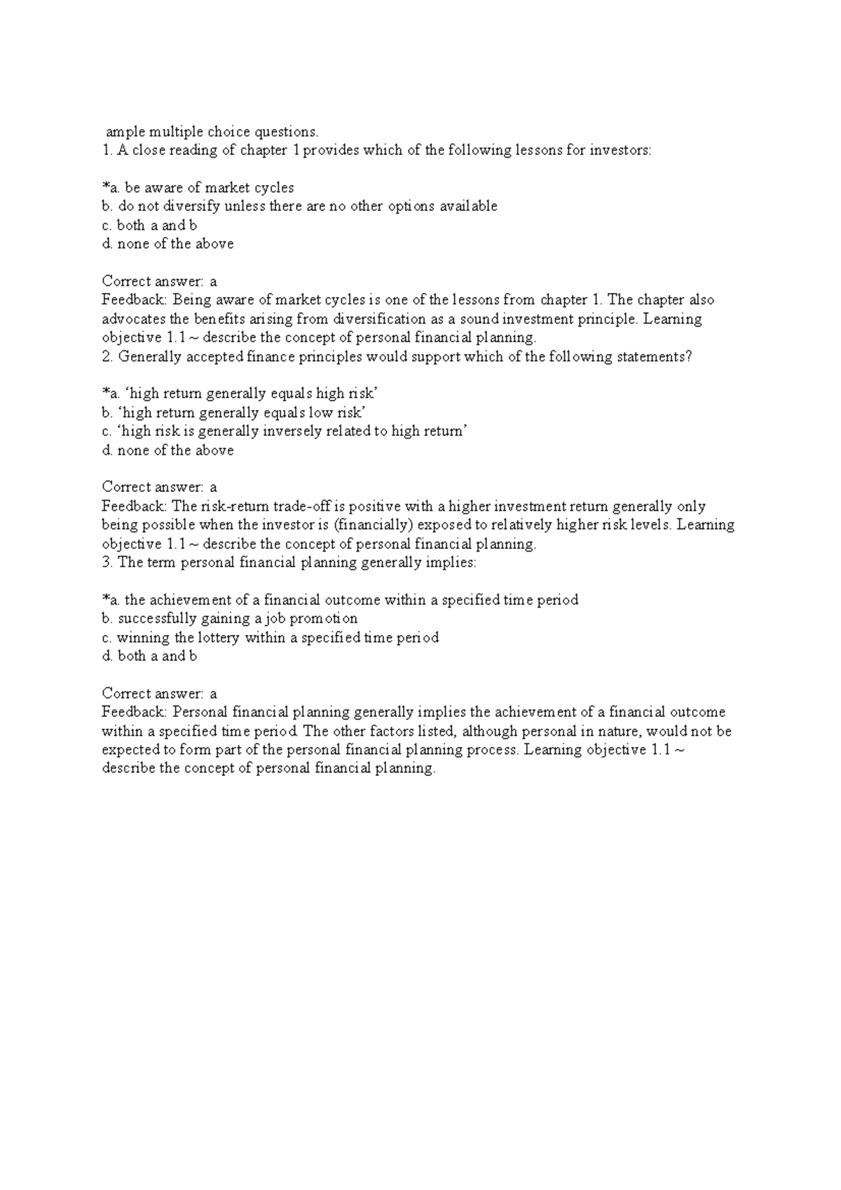 FINS2643 Practice Final (with solutions) - ample multiple choice ...