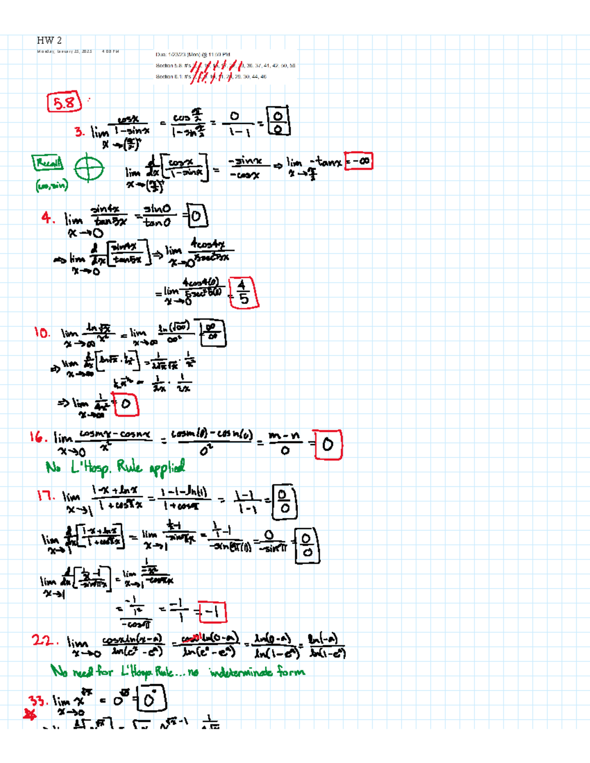 MATH 126 HW2 - 8.2 - MATH 126 - HW 2 Monday, January 23, 2023 4:08 PM ...