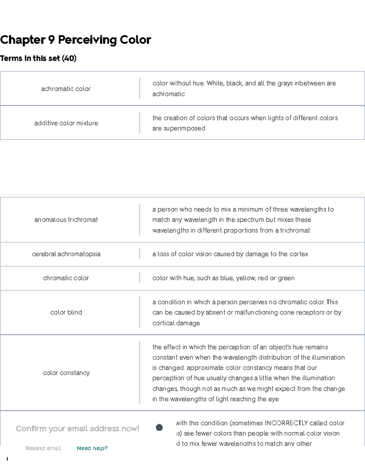 Chapter 9 Perceiving Color Flashcard - PSYC 303 - CSUF - Studocu