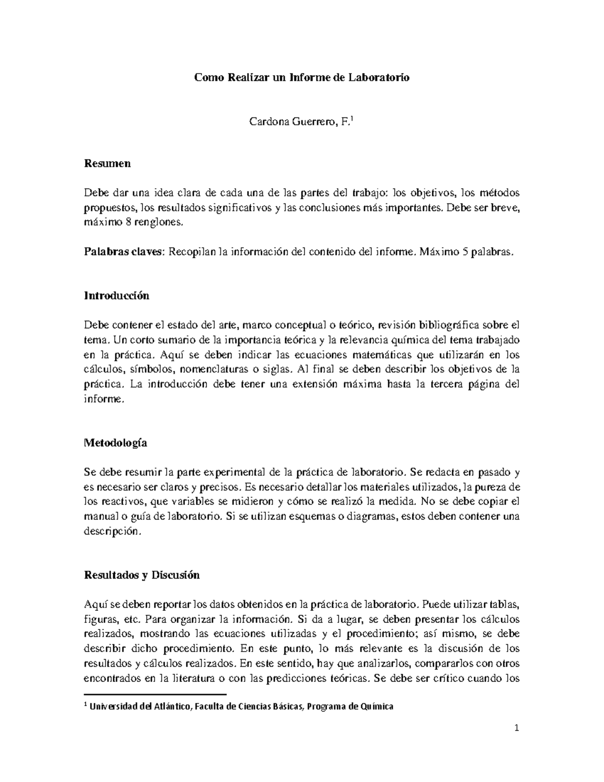 Como Realizar Un Informe De Laboratorio 1 Como Realizar Un Informe De
