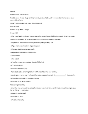 Exam 2 review Mental - Mental Health Exam 2 Review : {Unit 3, CH ...