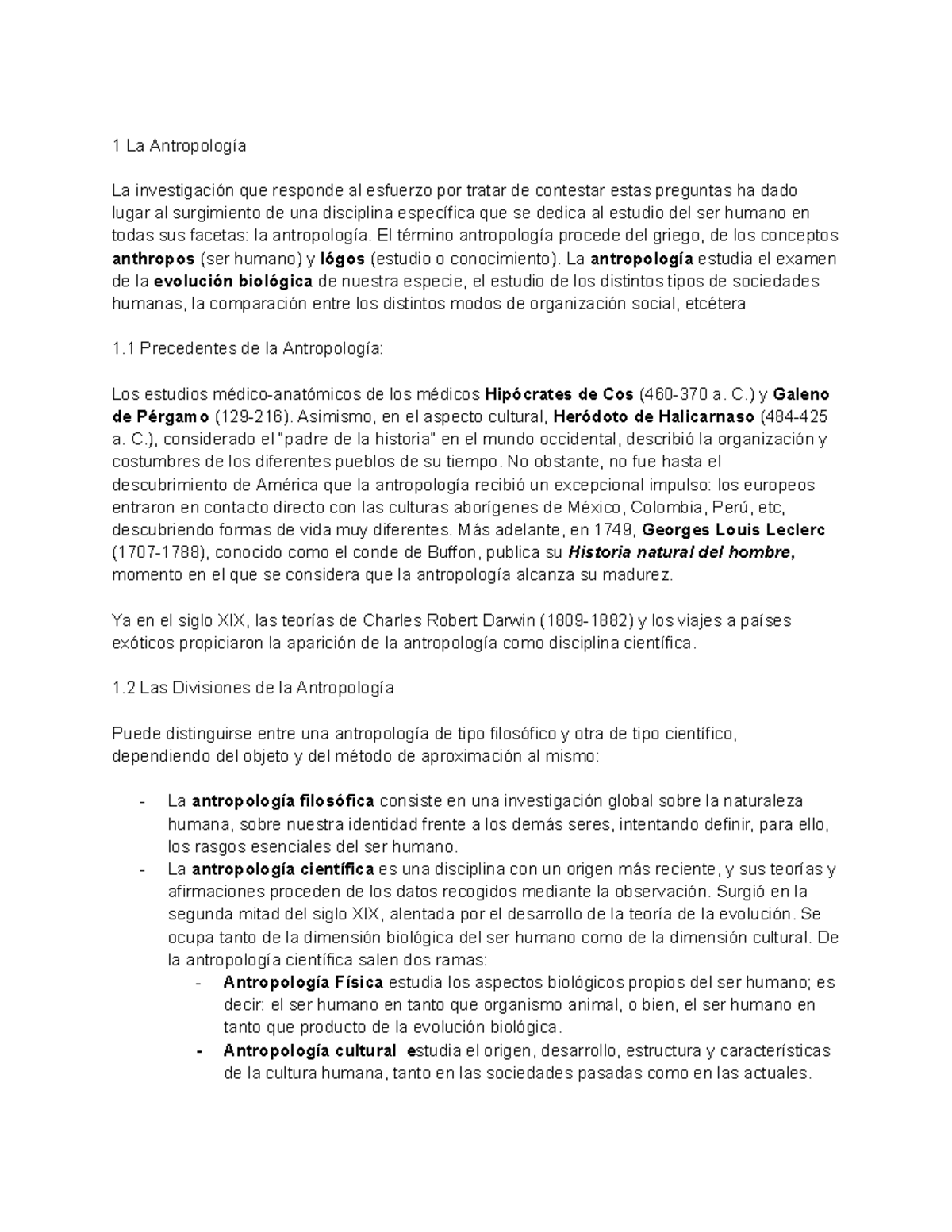 Antropología - Organicismo - 1 La Antropología La investigación que ...