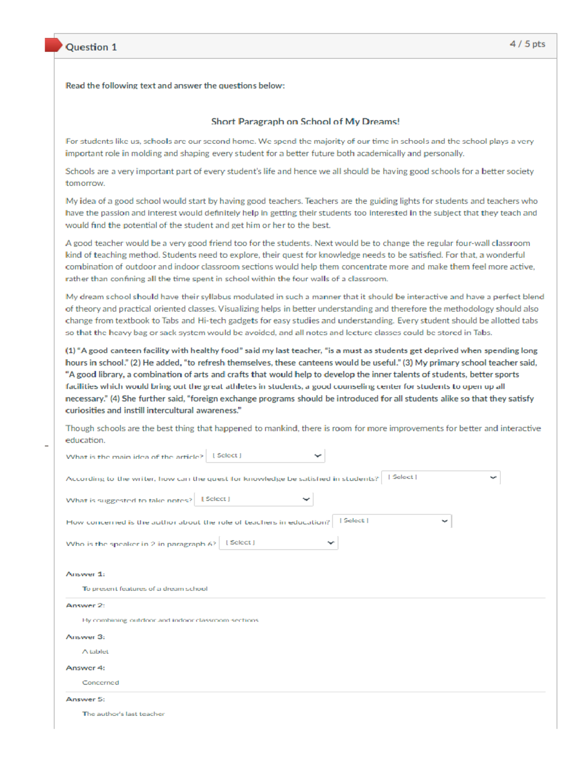 Doc1 - ADVANCED 12 - READING QUIZ 1 - Ingles - USS - Studocu