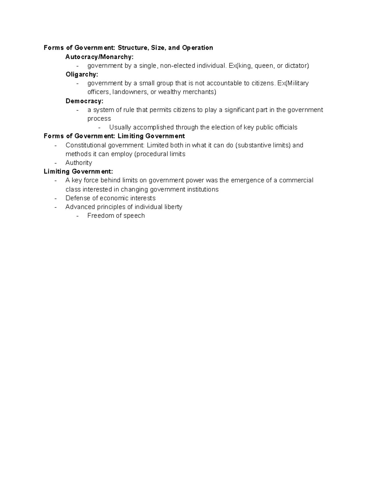 Forms of Government Structure, Size, and Operation - Forms of ...