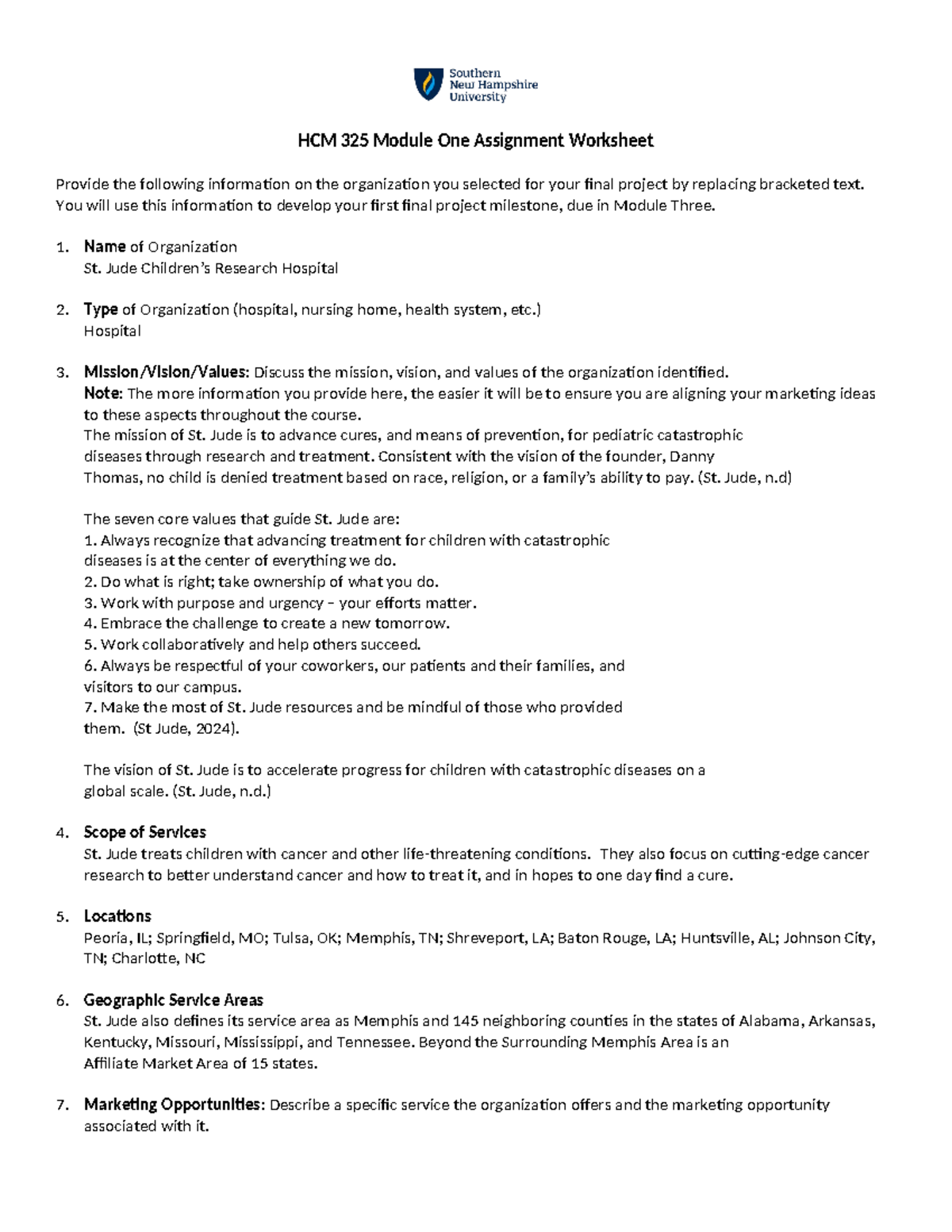 HCM 325 Module One Assignment Worksheet - HCM 325 Module One Assignment Worksheet Provide the ...