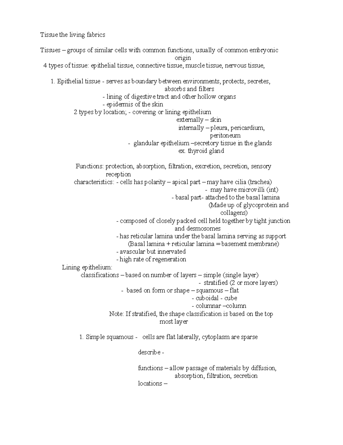 Chapter 4 Tissue Human Anatomy And Physiology Tissue The Living
