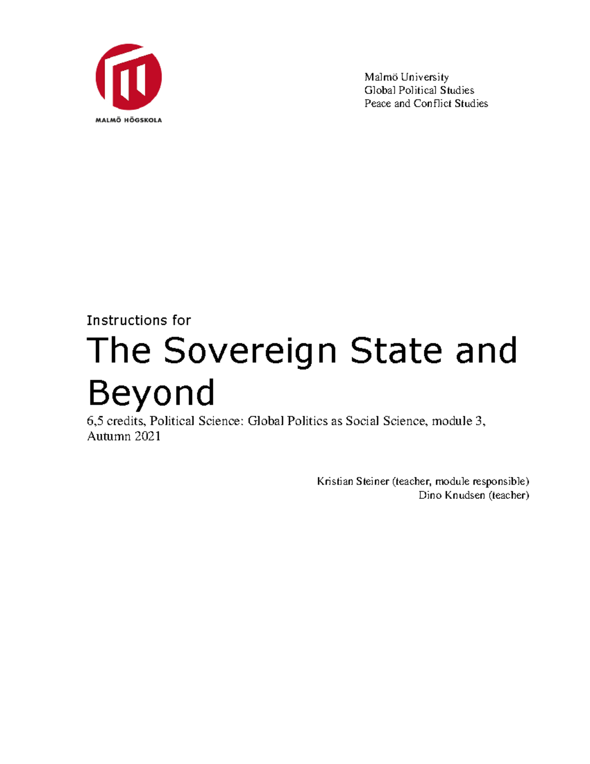 2. Course guide The Sovereign State and Beyond 2021-2 - Malmö ...