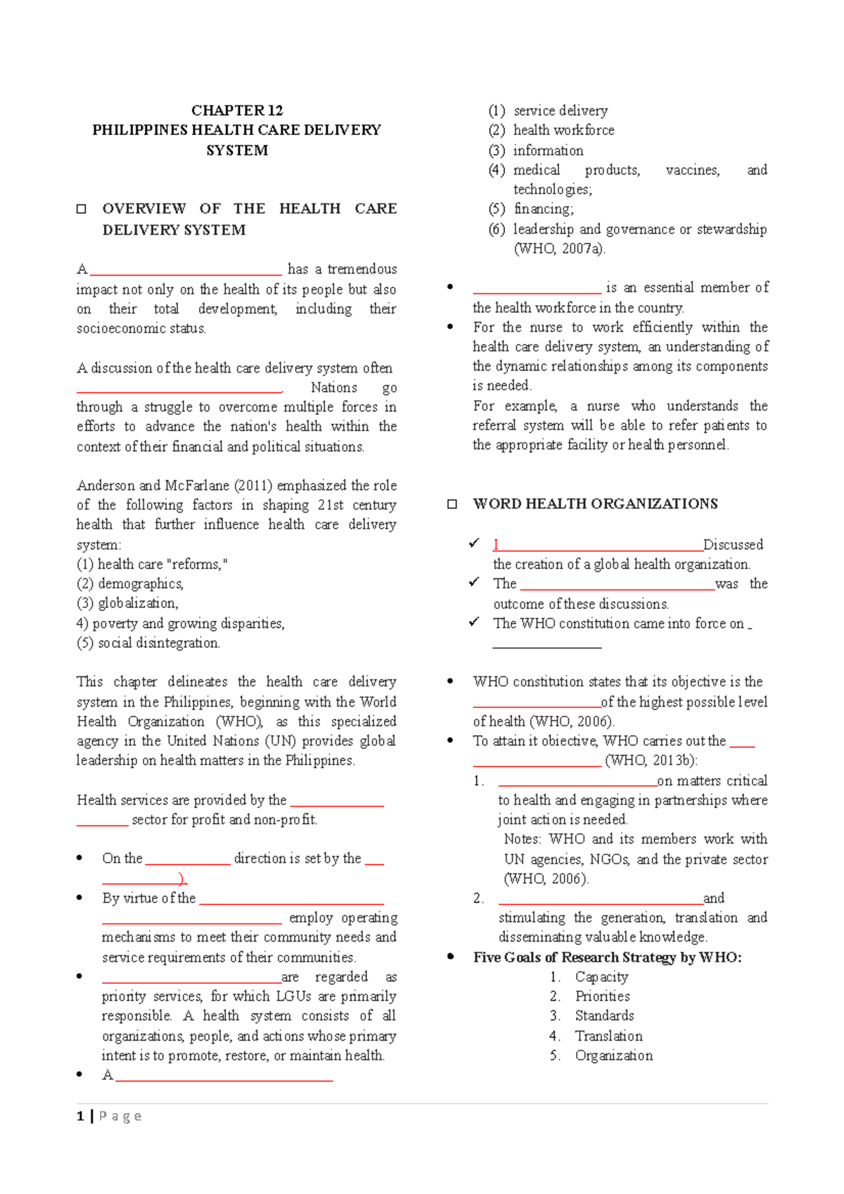 Chapter 12 - no TES - CHAPTER 12 PHILIPPINES HEALTH CARE DELIVERY ...