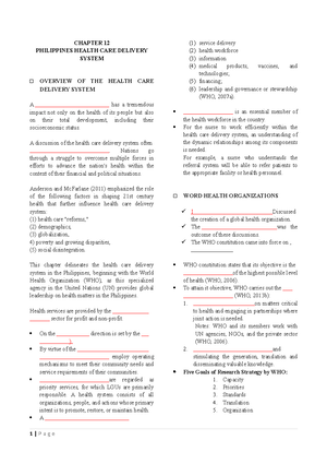 CHN questionnaire Chapter 18 - The focus of CHN is the promotion of health. Which one below is ...