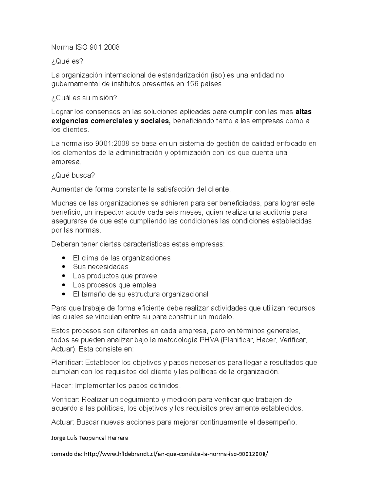 resumendelasnormasiso - Norma ISO 901 2008 es? La internacional de (iso ...