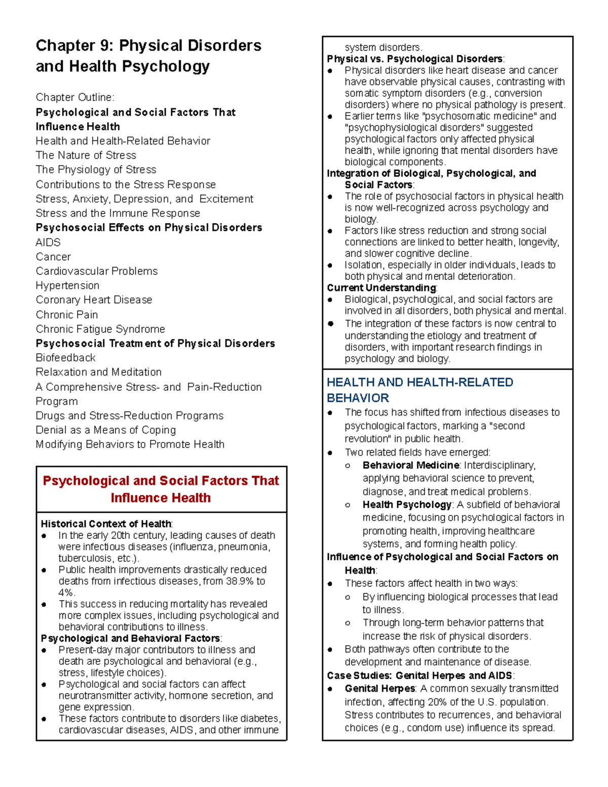 Ab Psy Chap 9 Physical Disorders and Health Psychology - Chapter 9 ...