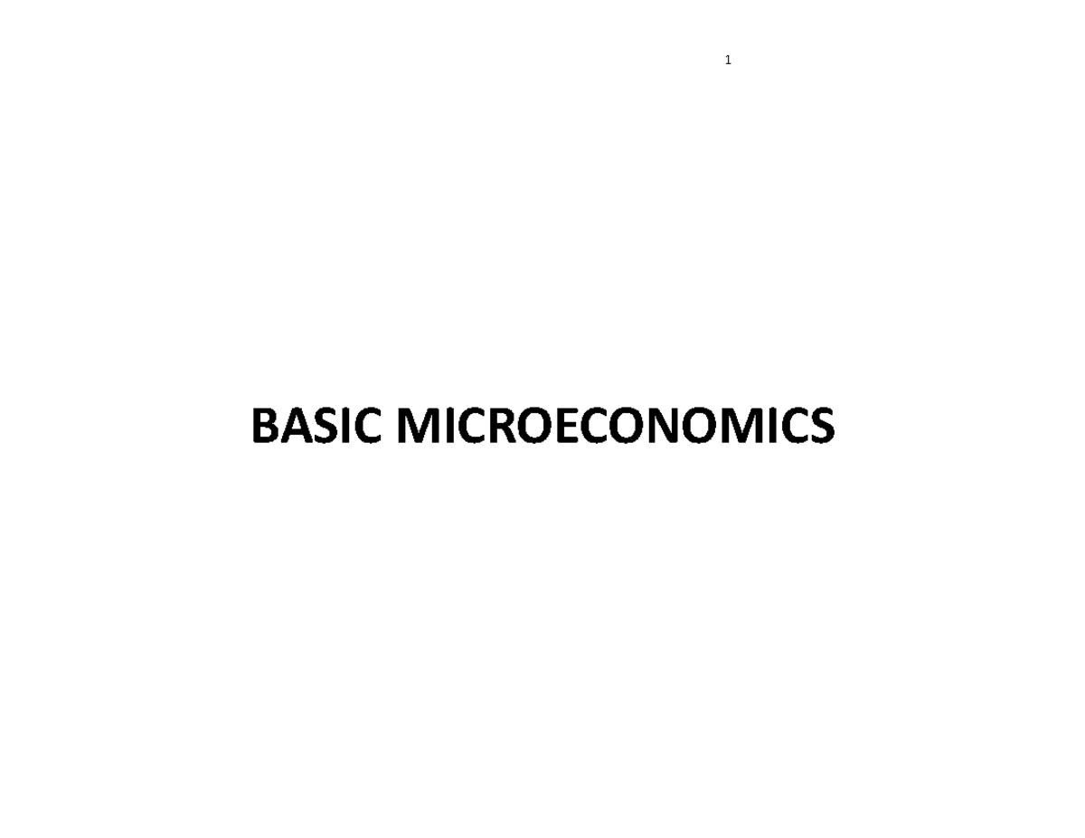Lesson 2 midterm - Module 2 - BASIC MICROECONOMICS Consumer Choice and ...