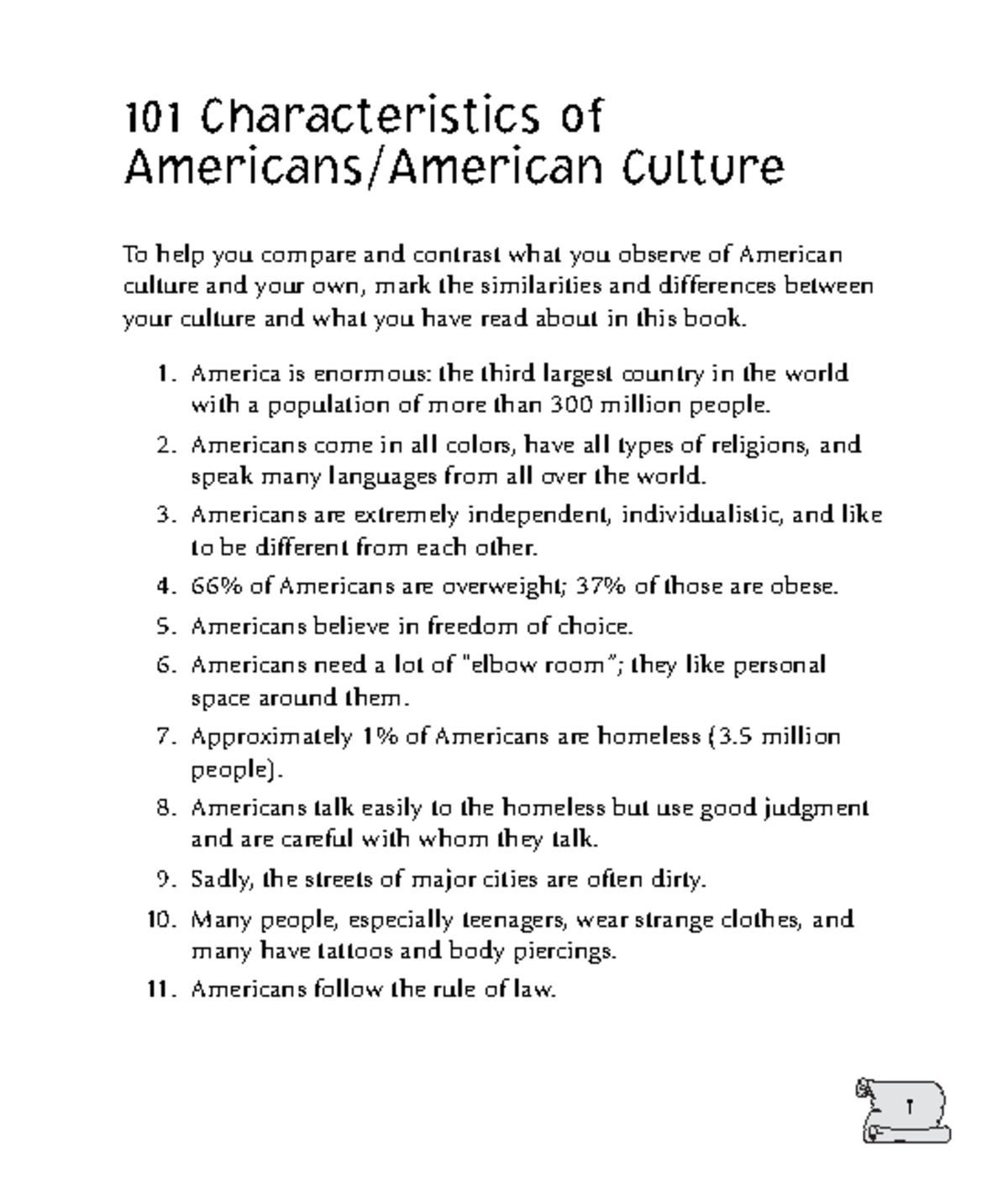 1. American Culture - 101 Characteristics of Americans/American Culture ...