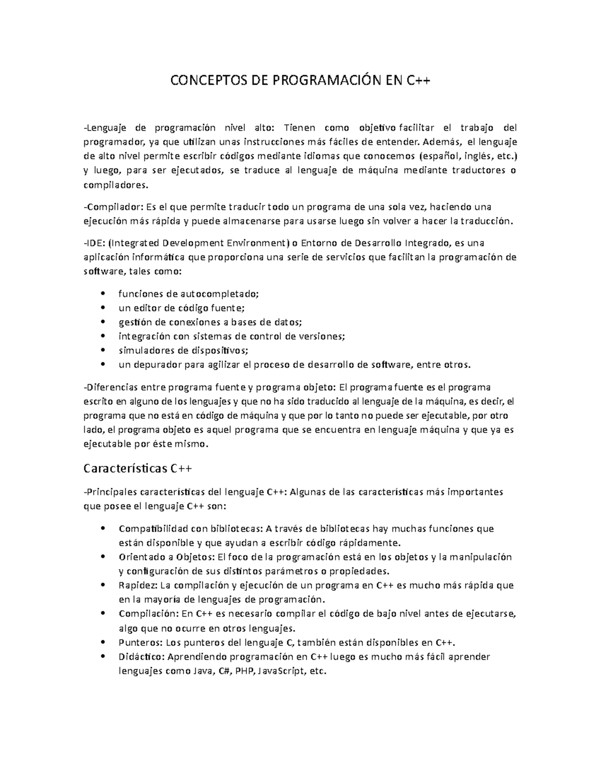 Tarea 2 - TEN - CONCEPTOS DE PROGRAMACIÓN EN C++ -Lenguaje de ...