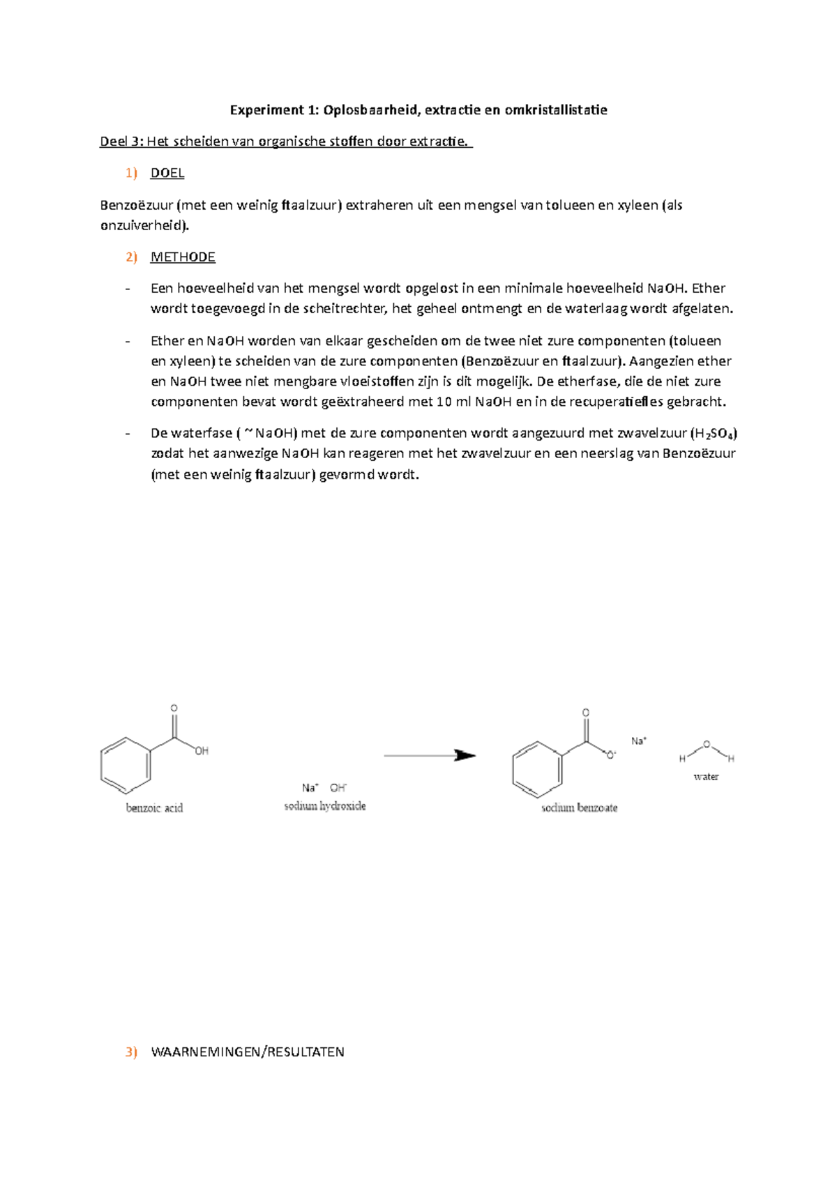 Verslag experiment 1 deel 3 en 4 - Experiment 1: Oplosbaarheid ...