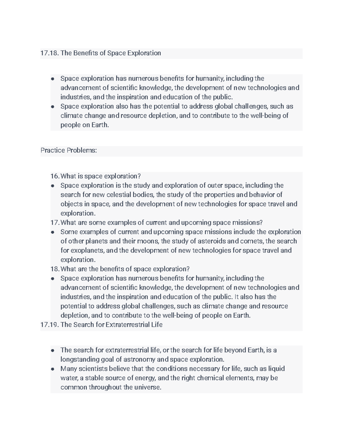 Chapter 17 Notes. 3 3 - The Benefits of Space Exploration Space ...