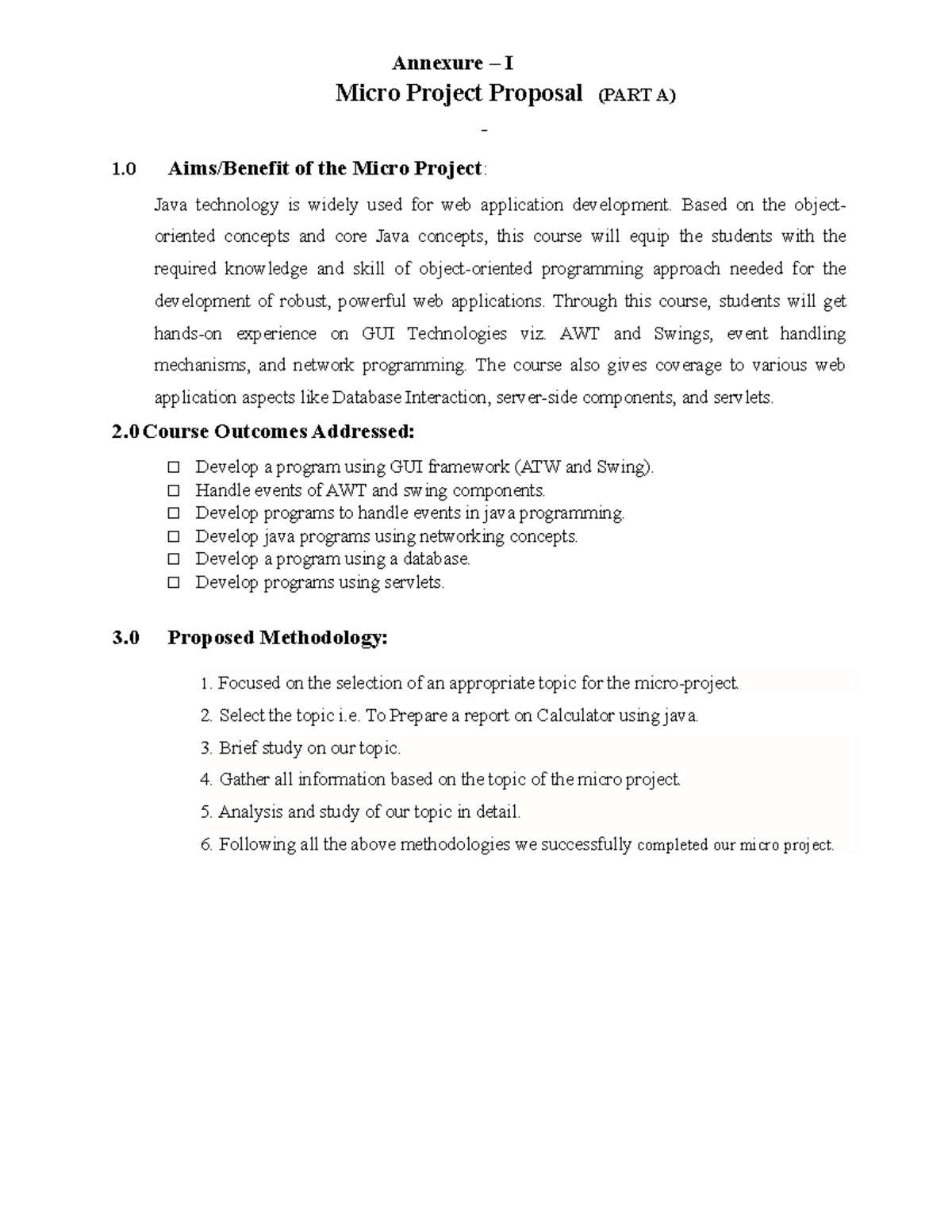 Latest Final Main Report microprojects 2023 - Annexure – I Micro ...