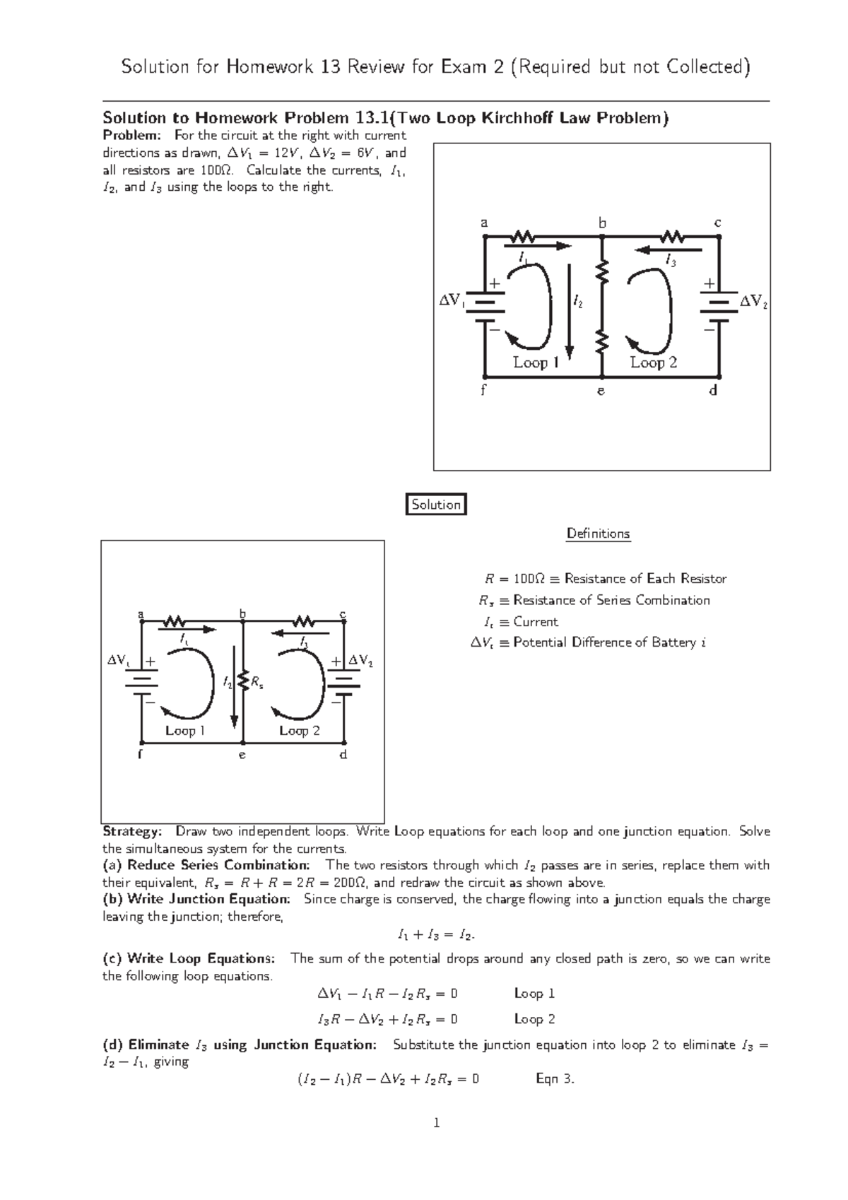HW13 - 13th HW - Solution for Homework 13 Review for Exam 2 (Required but not Collected ...