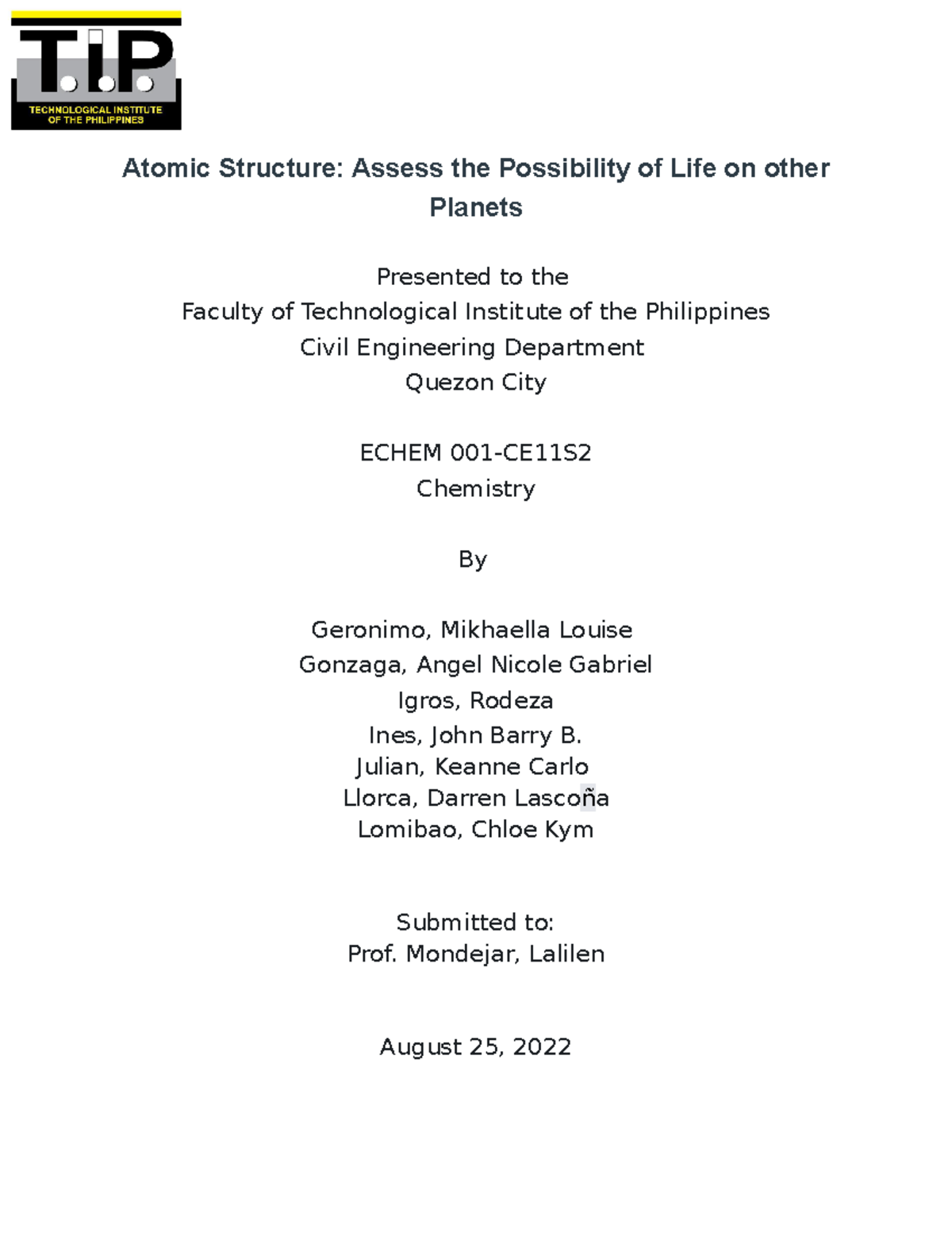 Laboratory Report 1 2 Atomic Structure Atomic Structure Assess The
