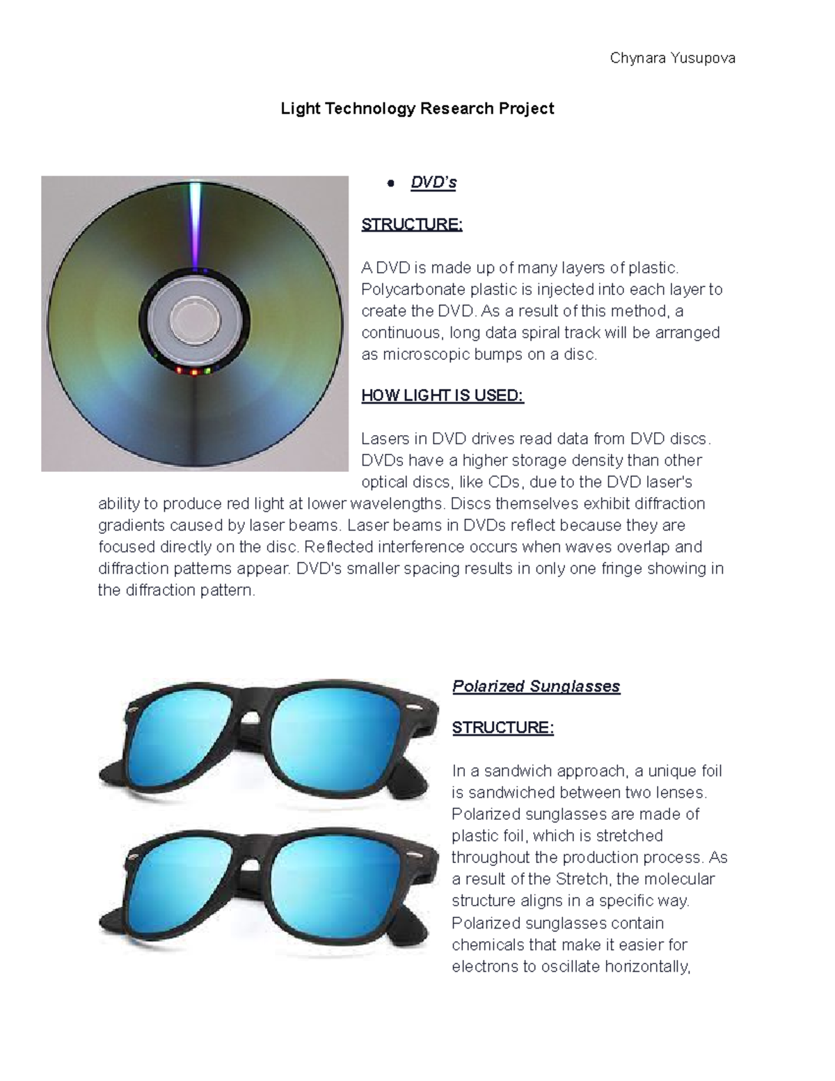 Light Technology - lab - Chynara Yusupova Light Technology Research ...