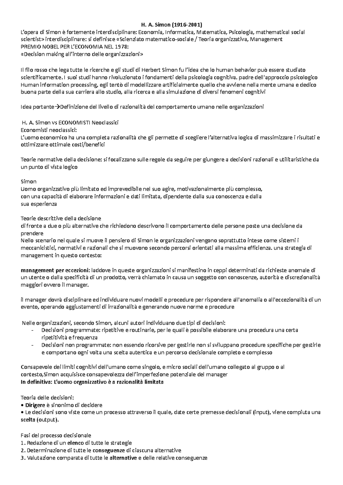 Simon herbert - H. A. Simon (1916-2001) L’opera di Simon 攃 fortemente ...