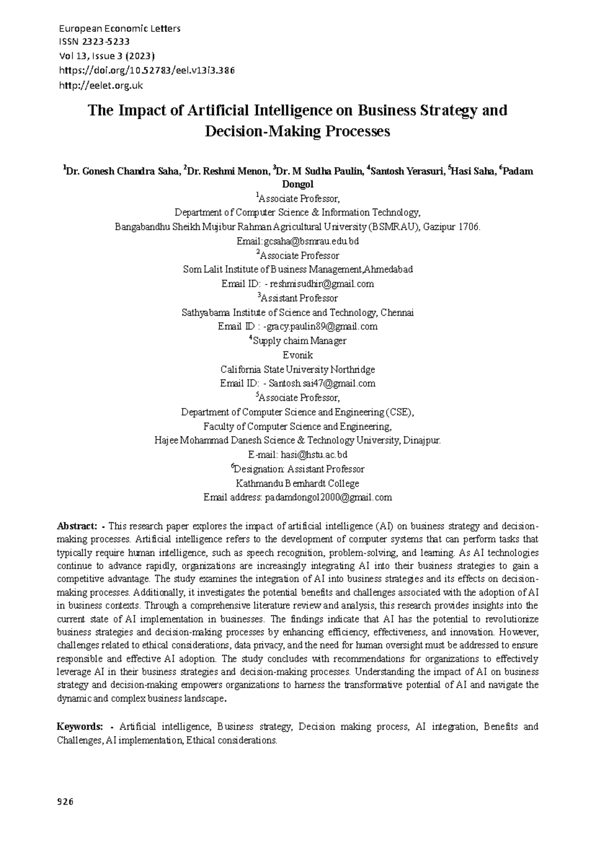 Title 1 - exam - ISSN 2323- 5233 Vol 13, Issue 3 (2023) doi/10.52783 ...