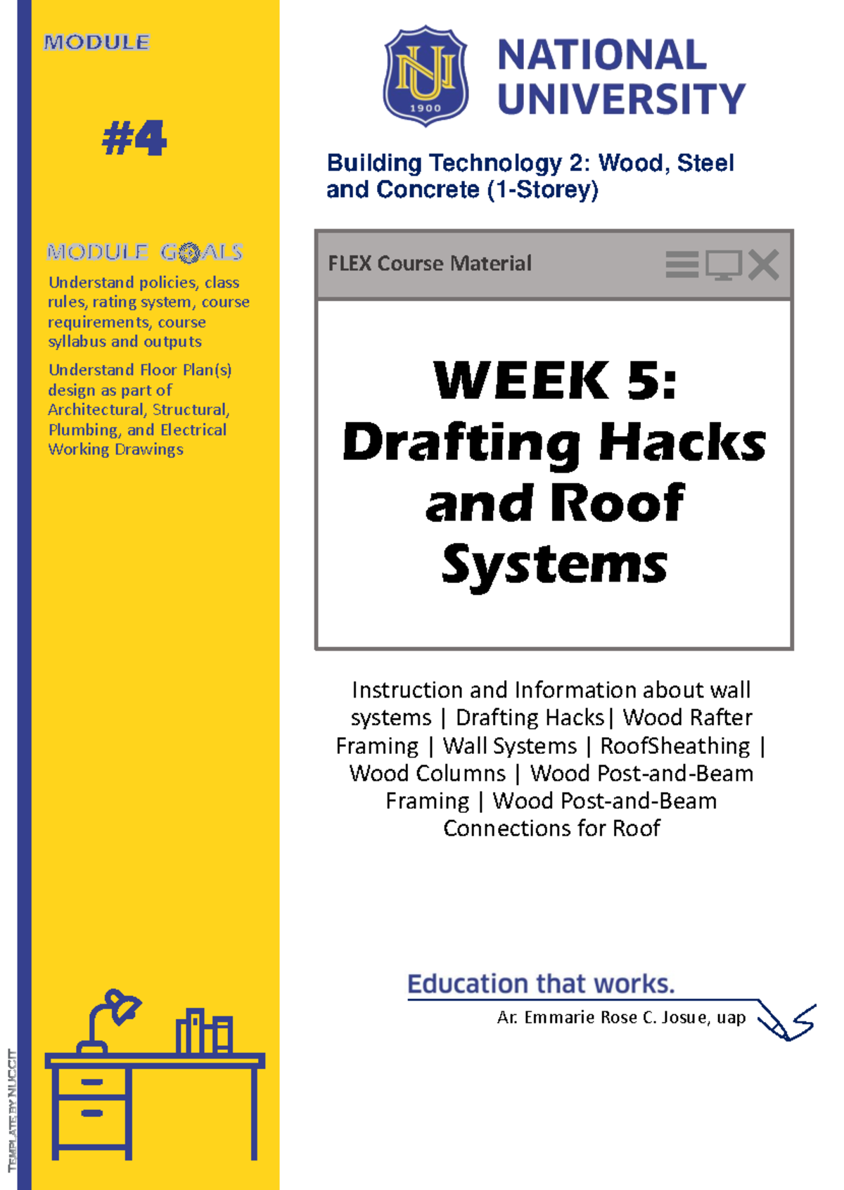 BT 2 WEEK 5 - bulding technology lecture - FLEX Course Material WEEK 5 ...