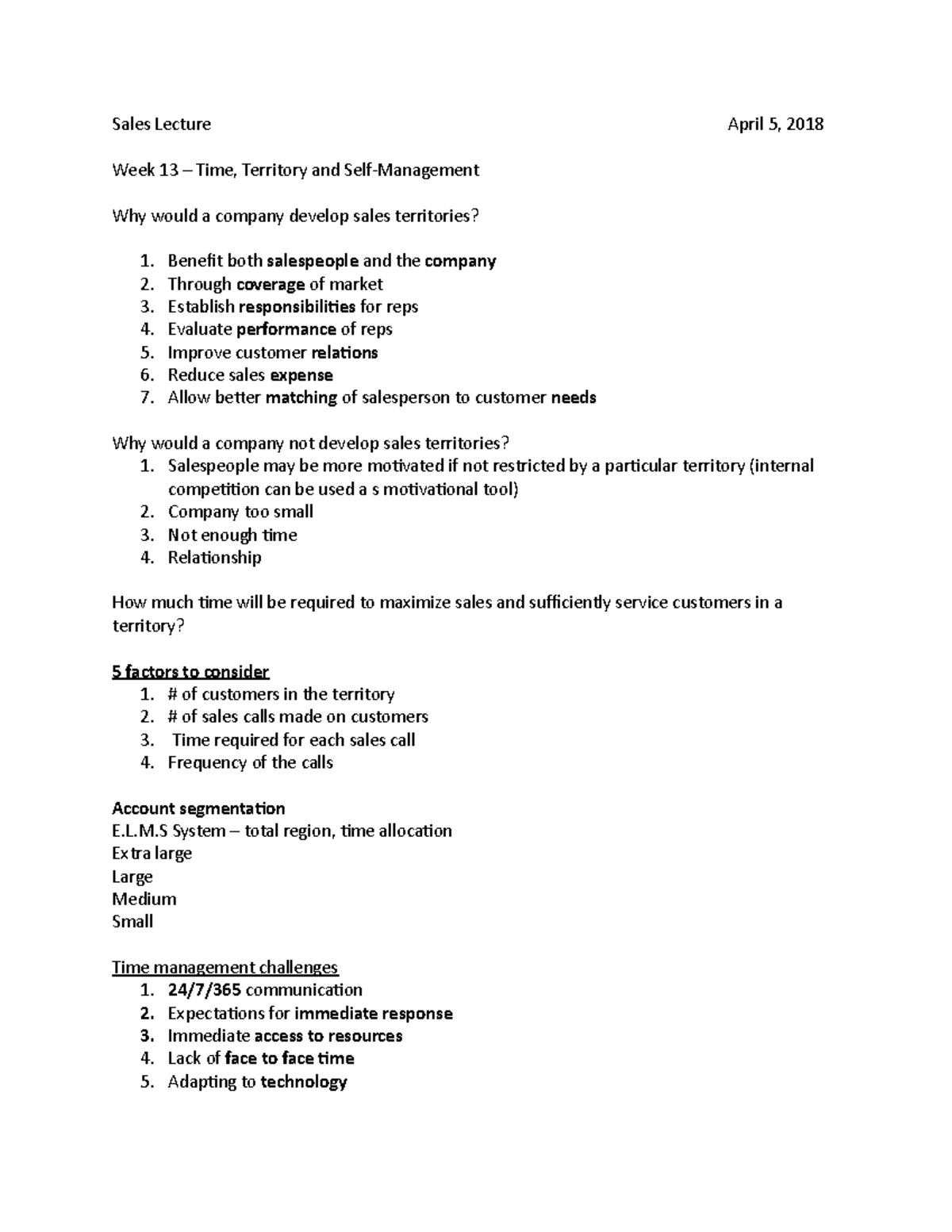 Sales Lecture April 5 - Instructor Chris Redstone - Sales Lecture April ...
