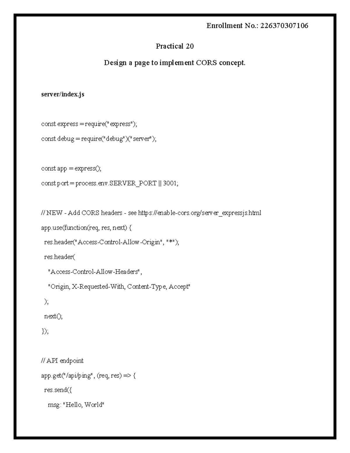MPT 20 - MPT Practical 20 - Practical 20 Design a page to implement ...