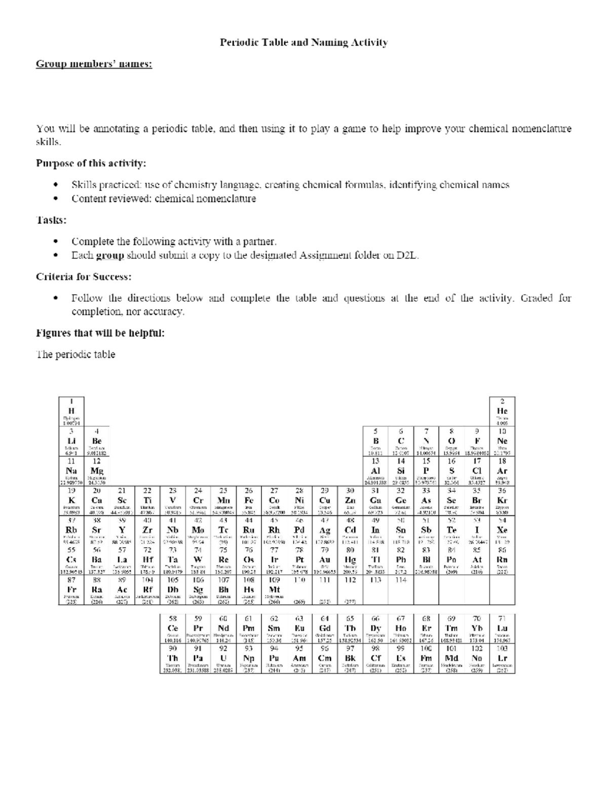 Chapter 2 - Naming - practice - CHEM 1211K - Studocu