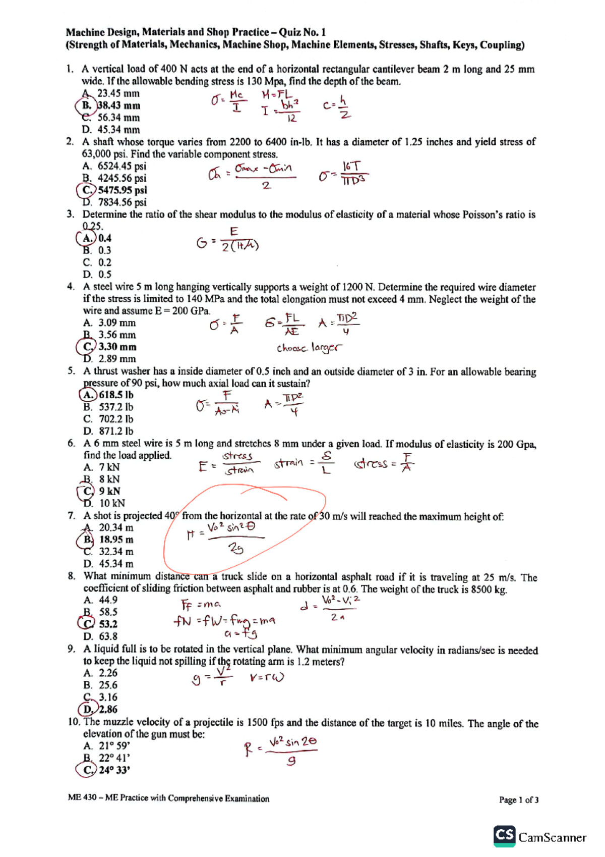 Design-Quiz-no 2 - Machine Design, Materials and Shop Practice Quiz No ...