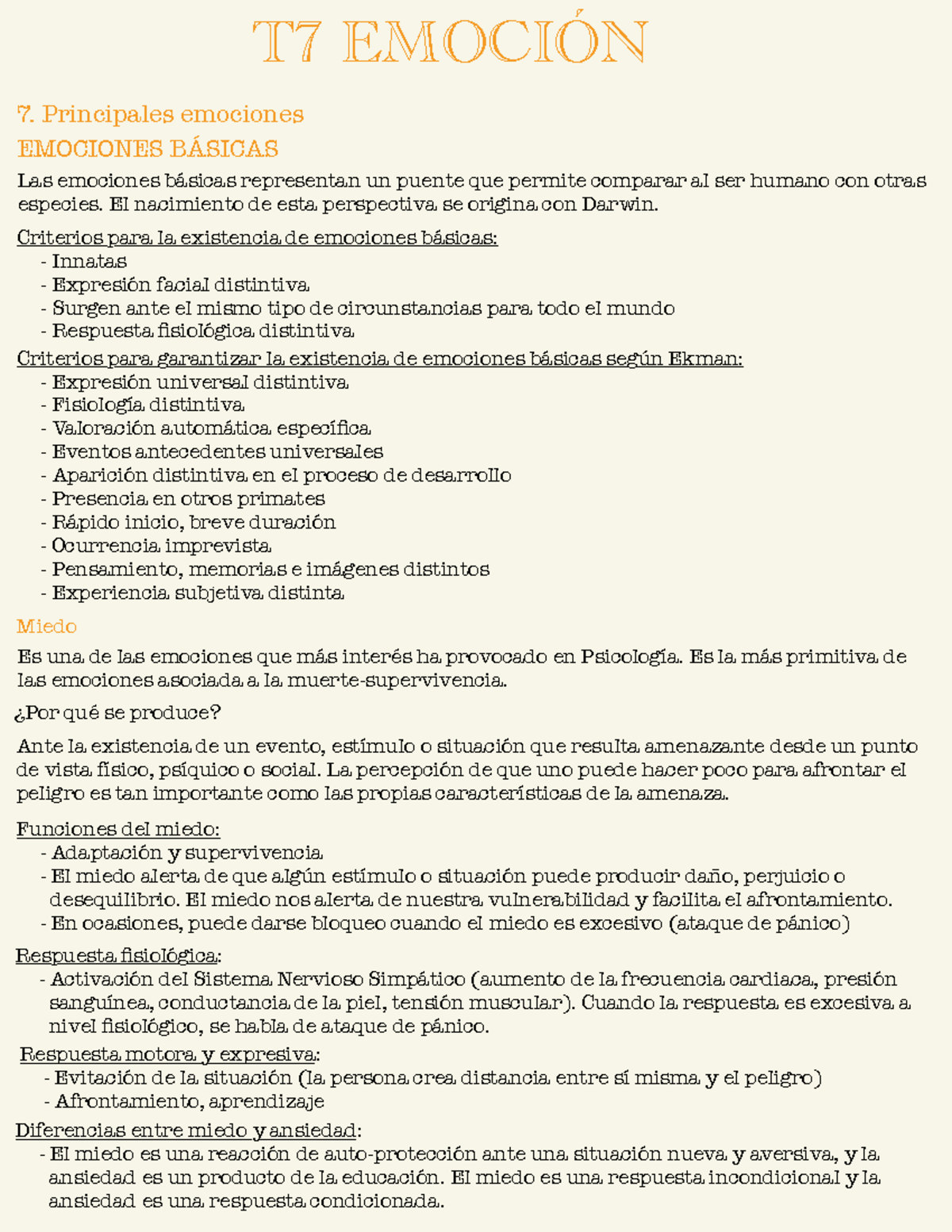 TEMA 7 bloque de emoción - T7 EMOCIÓN 7. Principales emociones ...