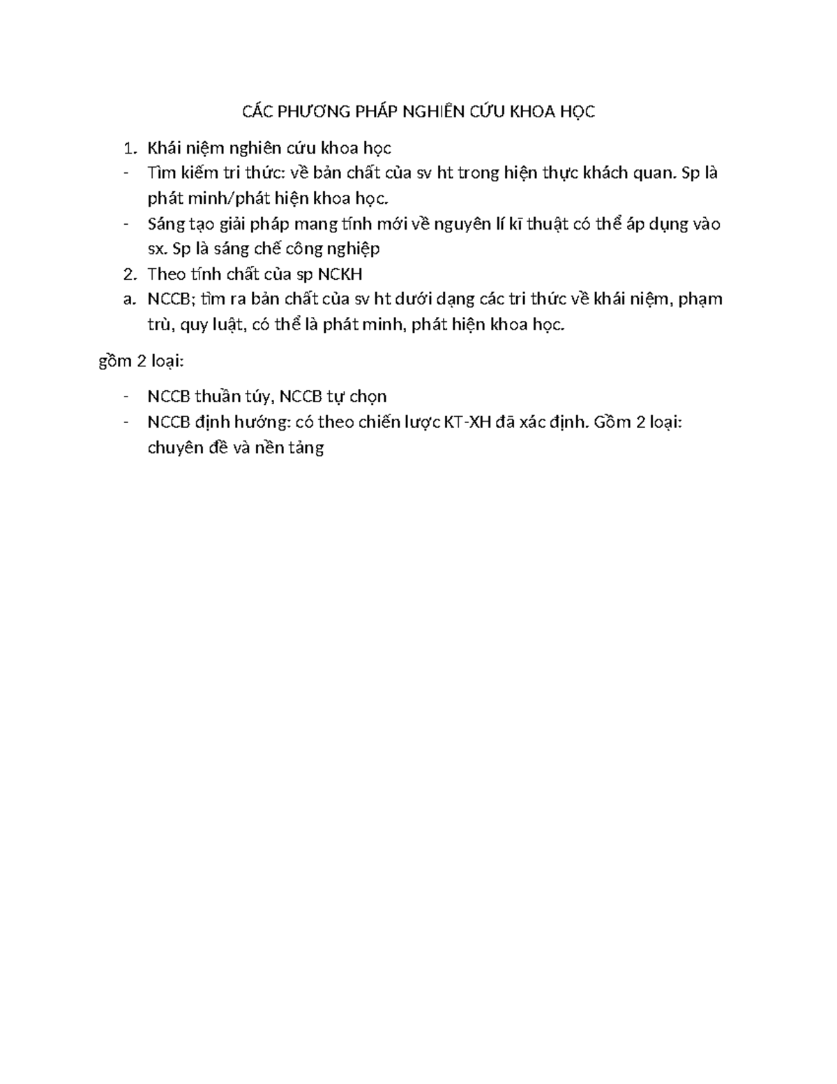 CÁC PHƯƠNG PHÁP Nghiên CỨU KHOA HỌC - CÁC PHƯƠNG PHÁP NGHIÊN CỨU KHOA ...