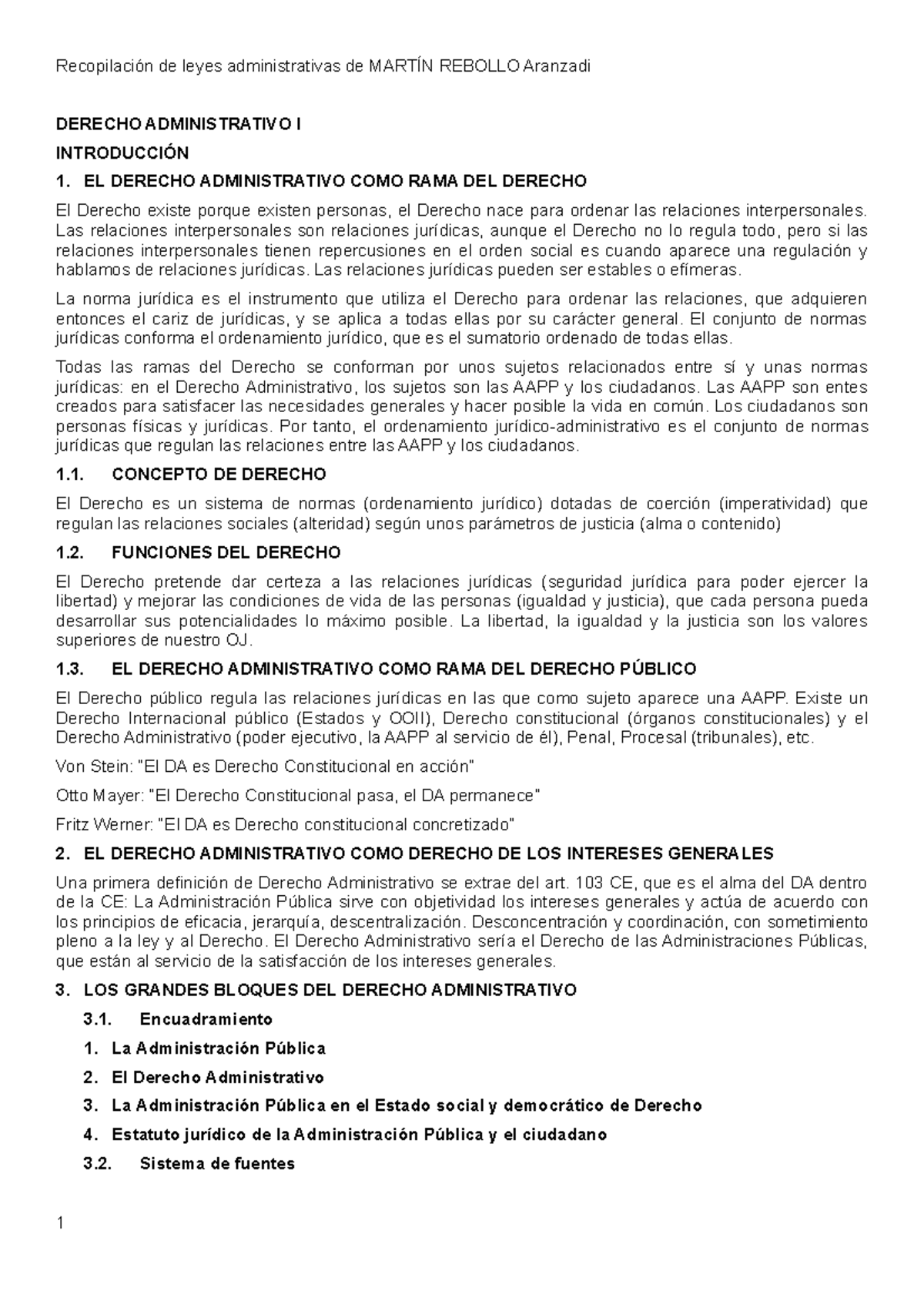 Apuntes Clase Derecho Administrativo I - Recopilación de leyes ...