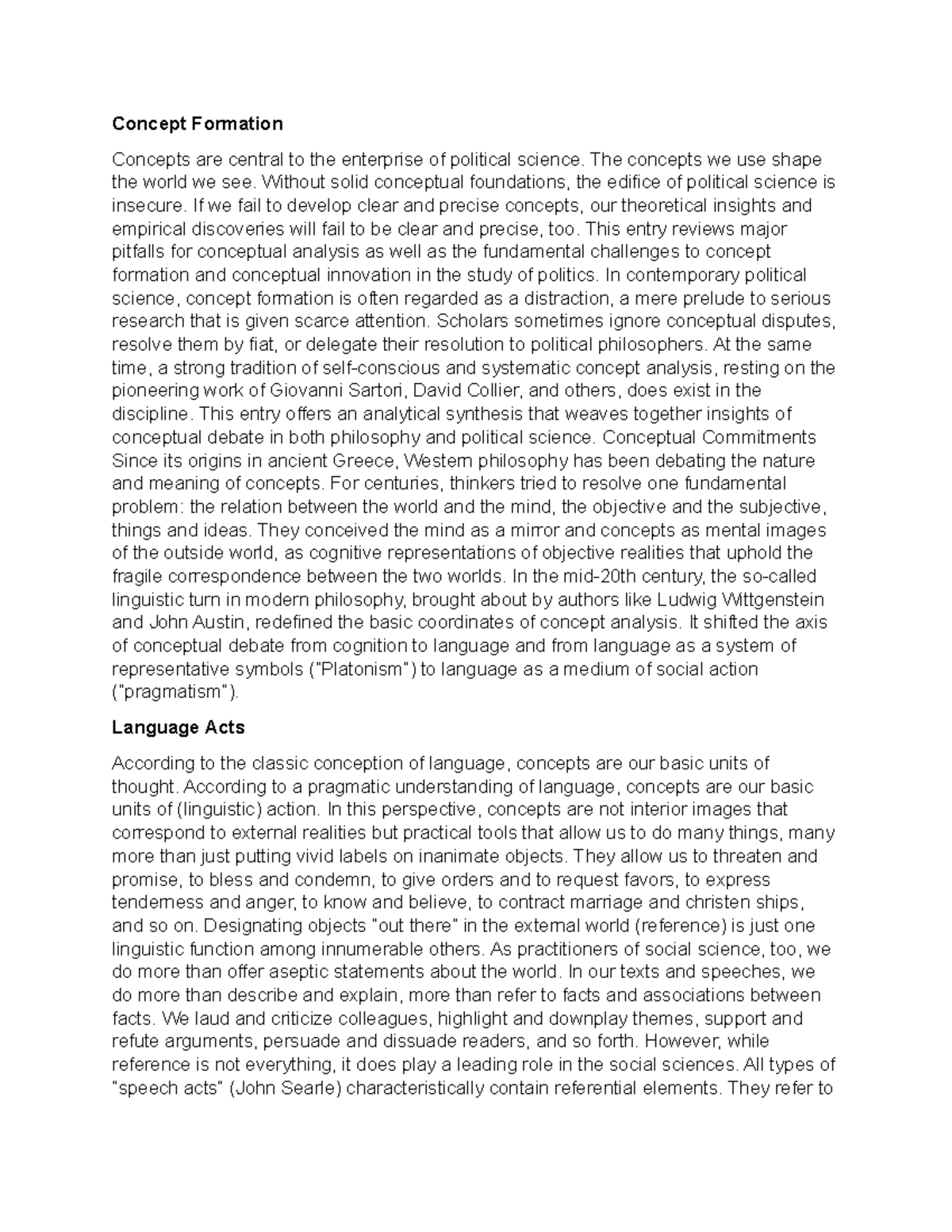 Concept Formation - Concept Formation Concepts are central to the ...