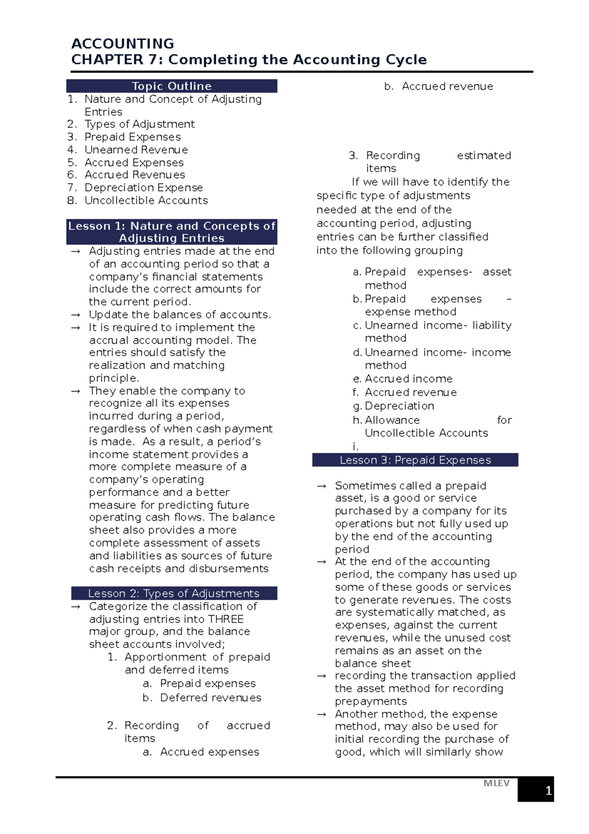 Completing the Accounting Cycle - Update the balances of accounts. It ...