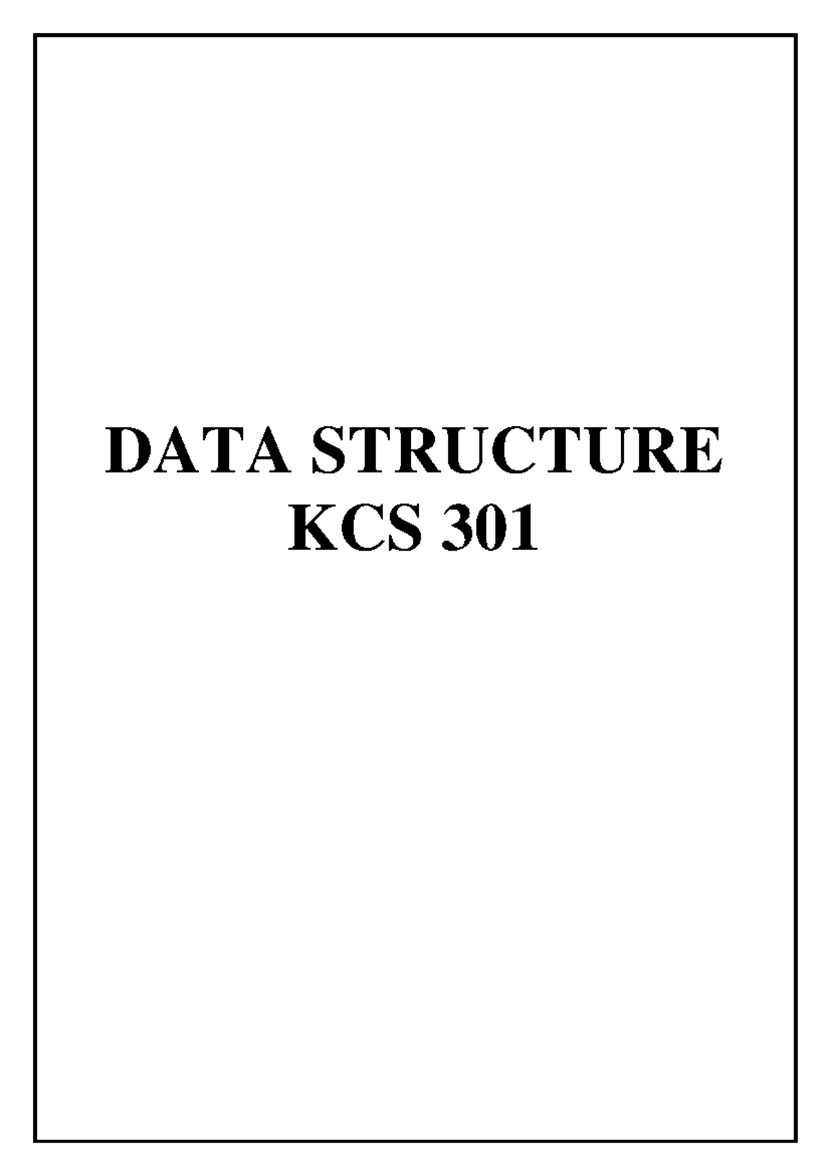 Ds Question Bank Data Structure Kcs 301 Unit Unit What Is Non Primitive Data Structure Ans