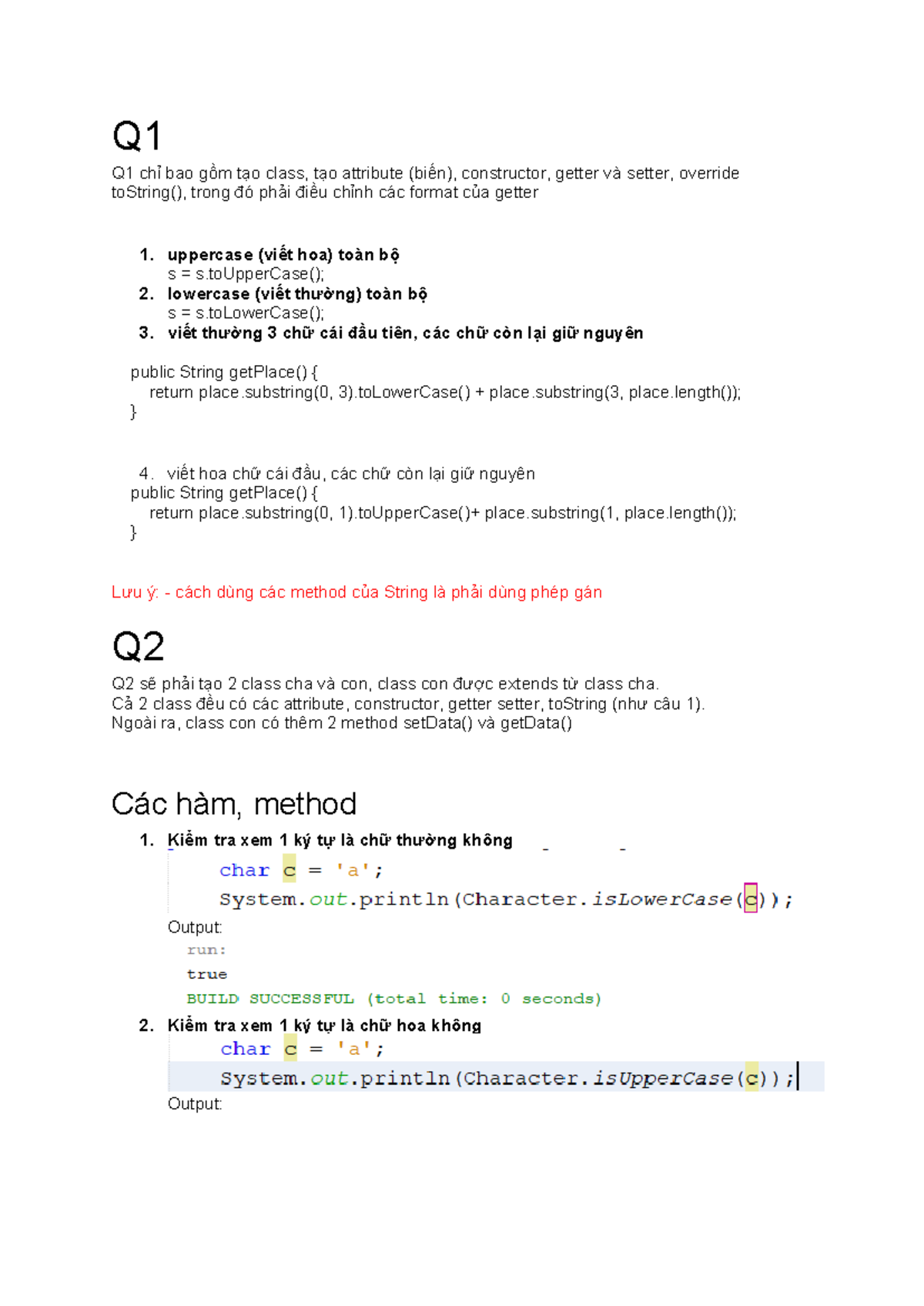 Source ôn pe pro - Q Q1 chỉ bao gồm tạo class, tạo attribute (biến ...