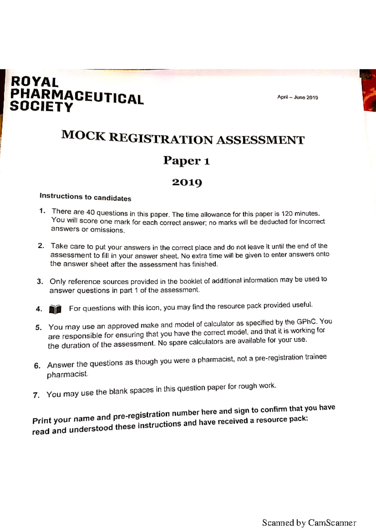 RPS 2019 maths full mock - H340 - Studocu