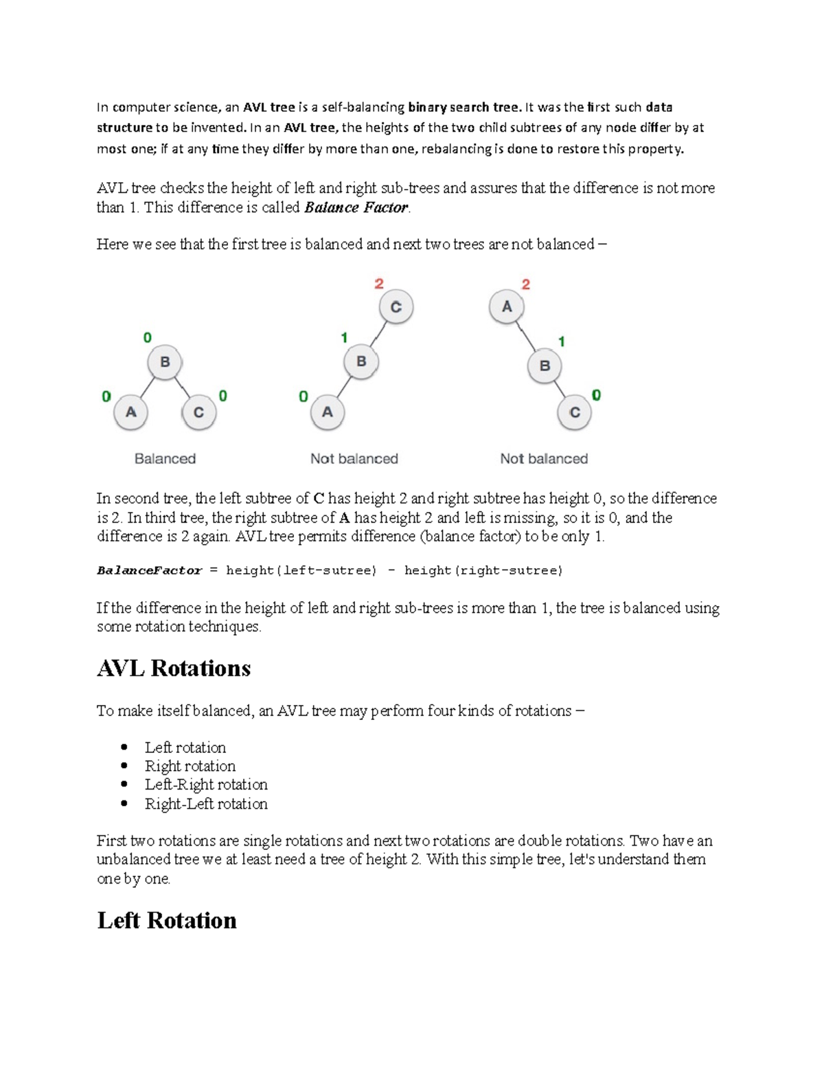 Design Analysis of Algorithm CS-2431 note for papers - In computer science, an AVL tree is a ...