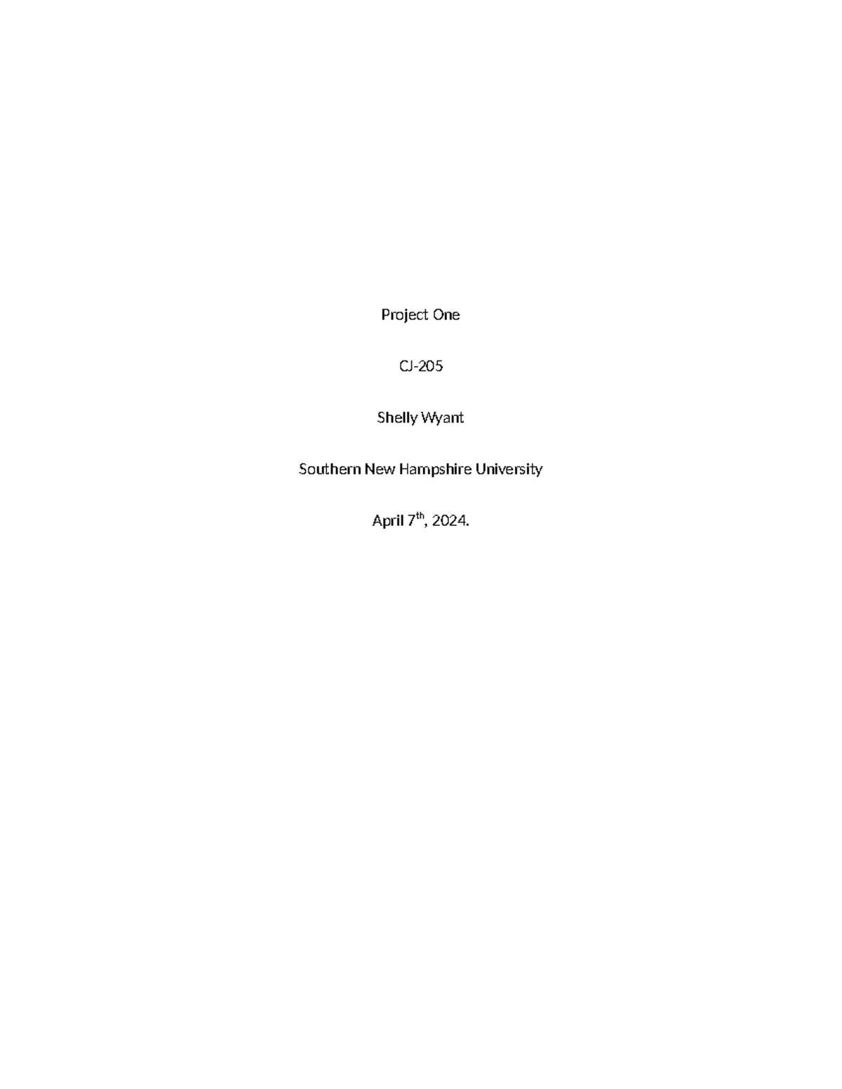 Project One Cj 205 - Project One CJ- Shelly Wyant Southern New ...