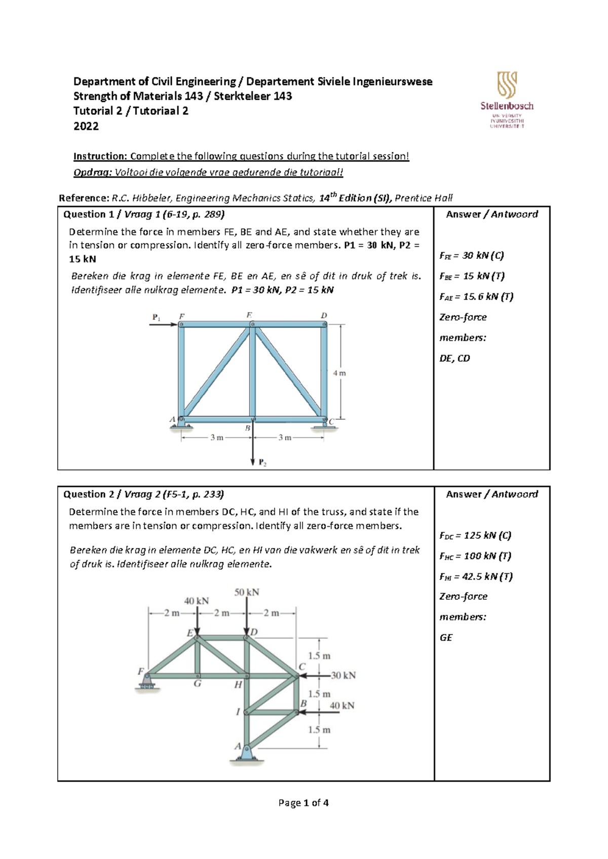 Tut 2 - Department of Civil Engineering / Departement Siviele ...