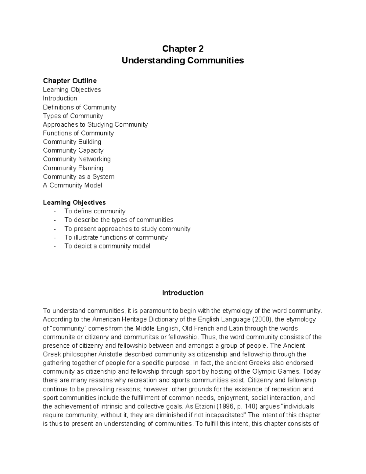 Karlis - chapter 2 - Chapter 2 Understanding Communities Chapter ...