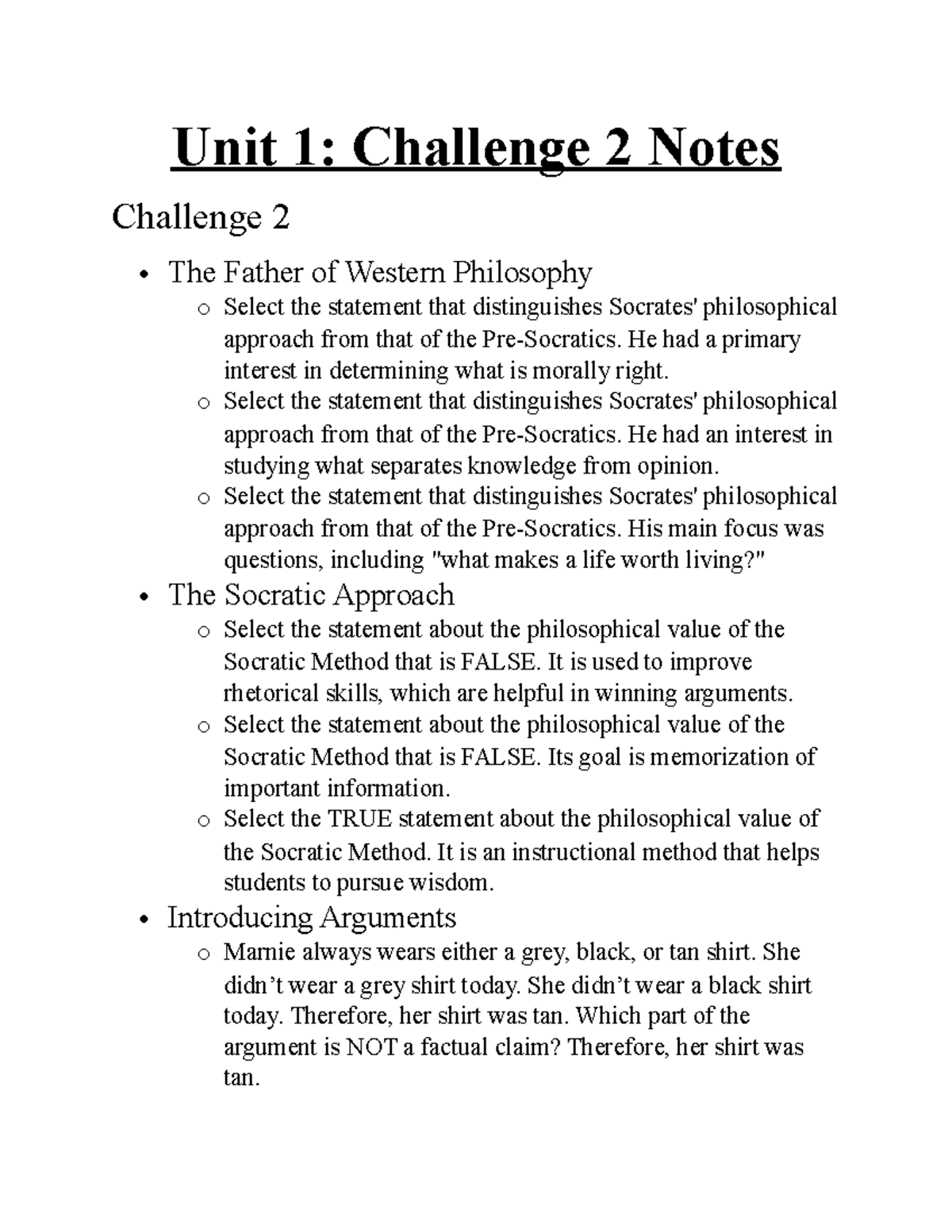 Challenge 2 -Ancient Greek Philosophers - Unit 1: Challenge 2 Notes ...